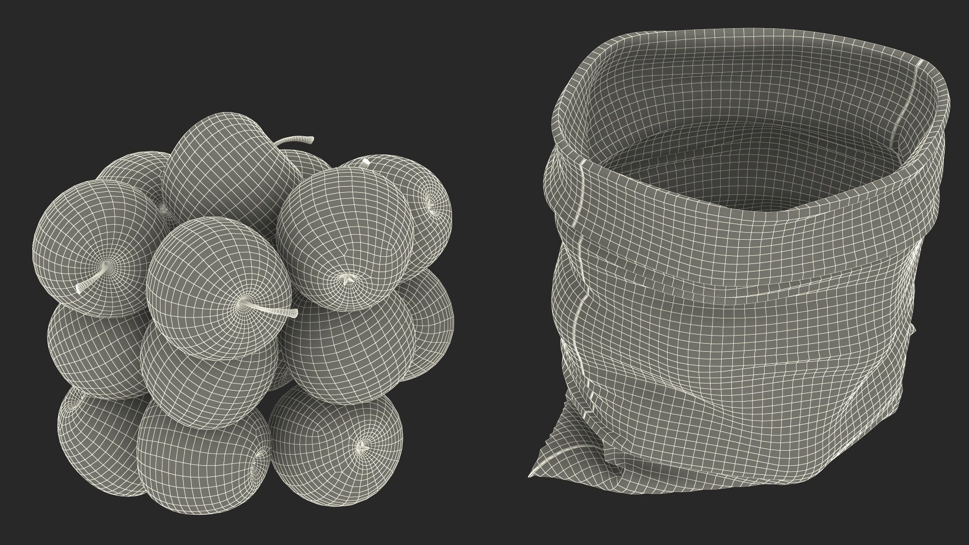 Burlap Apple Sack Full Red Yellow 3D Model - TurboSquid 2392851