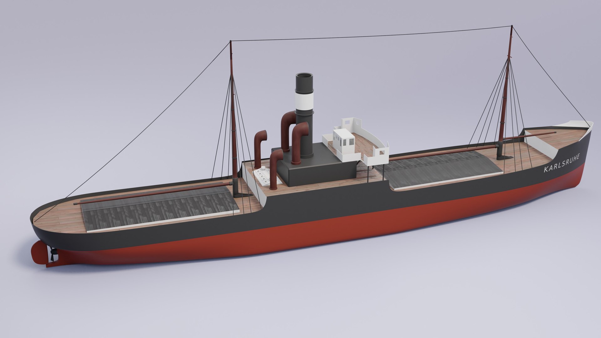 1905 German Cargo Steamer 3D Model - TurboSquid 1663438