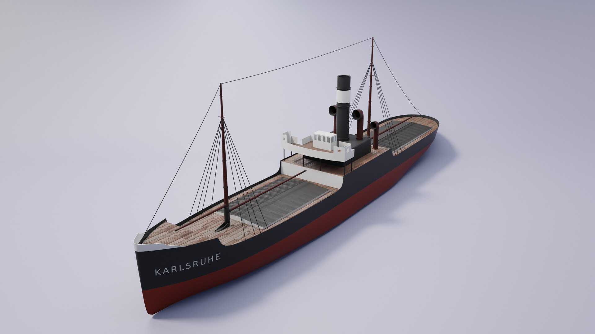1905 German Cargo Steamer 3D Model - TurboSquid 1663438