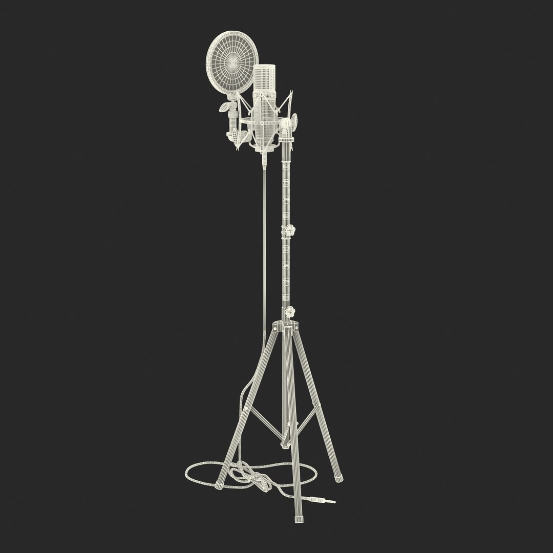 studio microphone stand 3d max