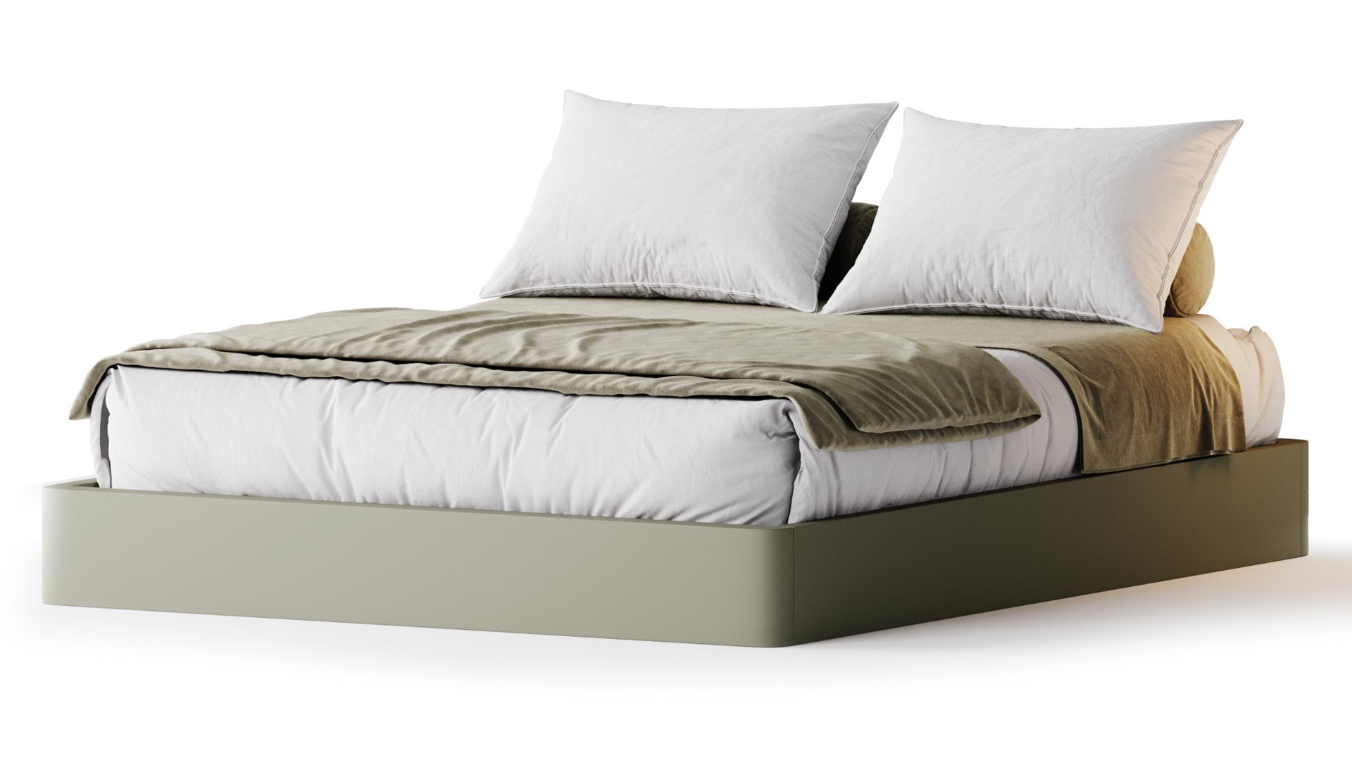 3D Grey Platform Bed - TurboSquid 2285444