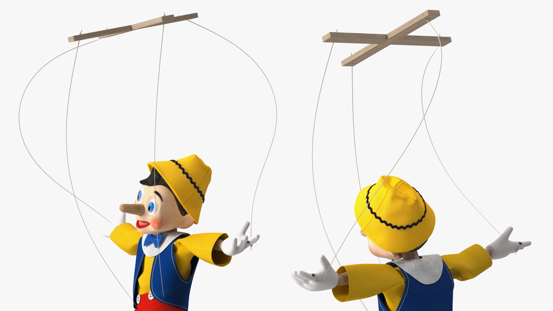 Dancing Pinocchio Wooden String Puppet 3D Model - TurboSquid 2070370