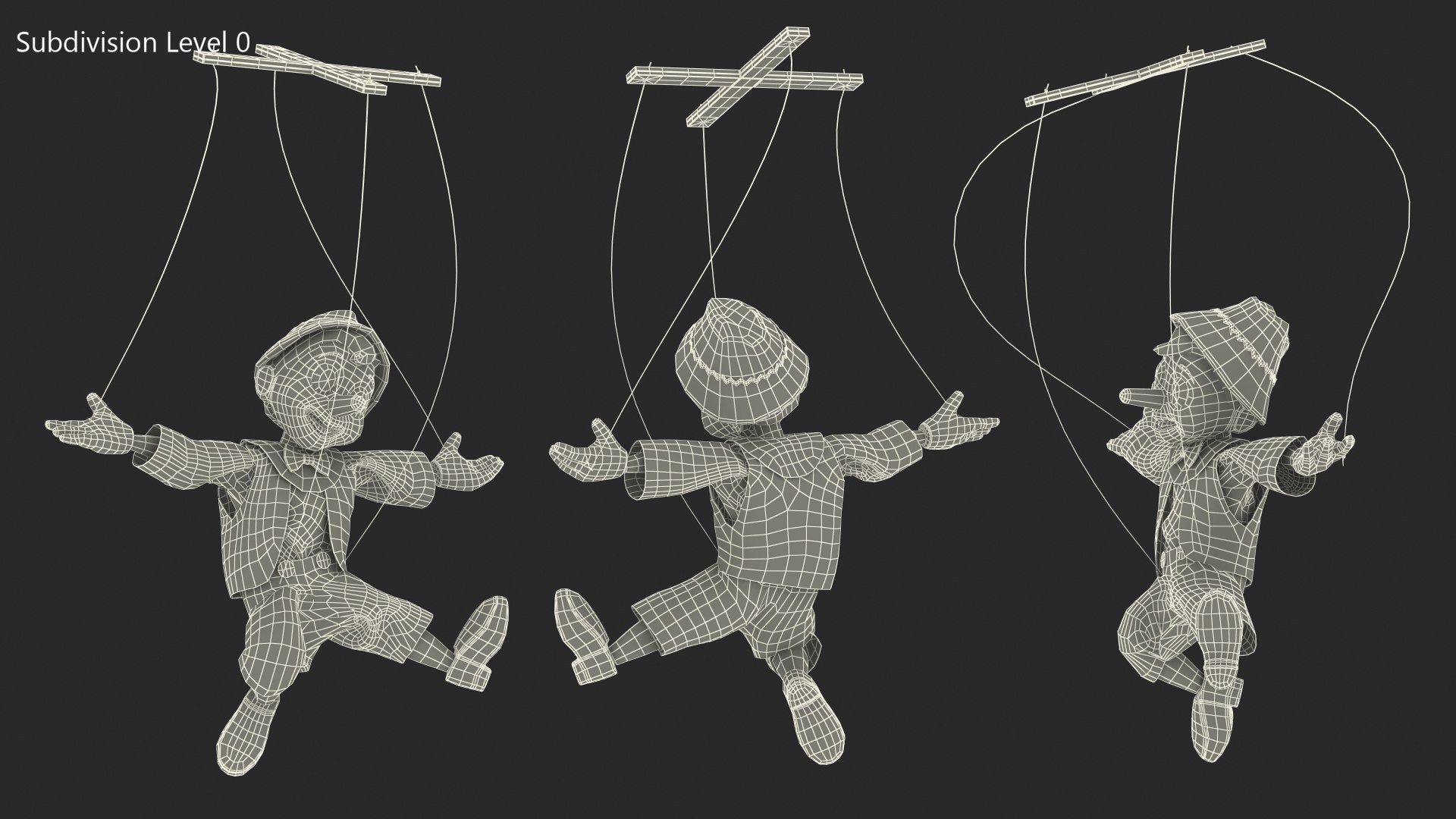 Dancing Pinocchio Wooden String Puppet 3D Model - TurboSquid 2070370