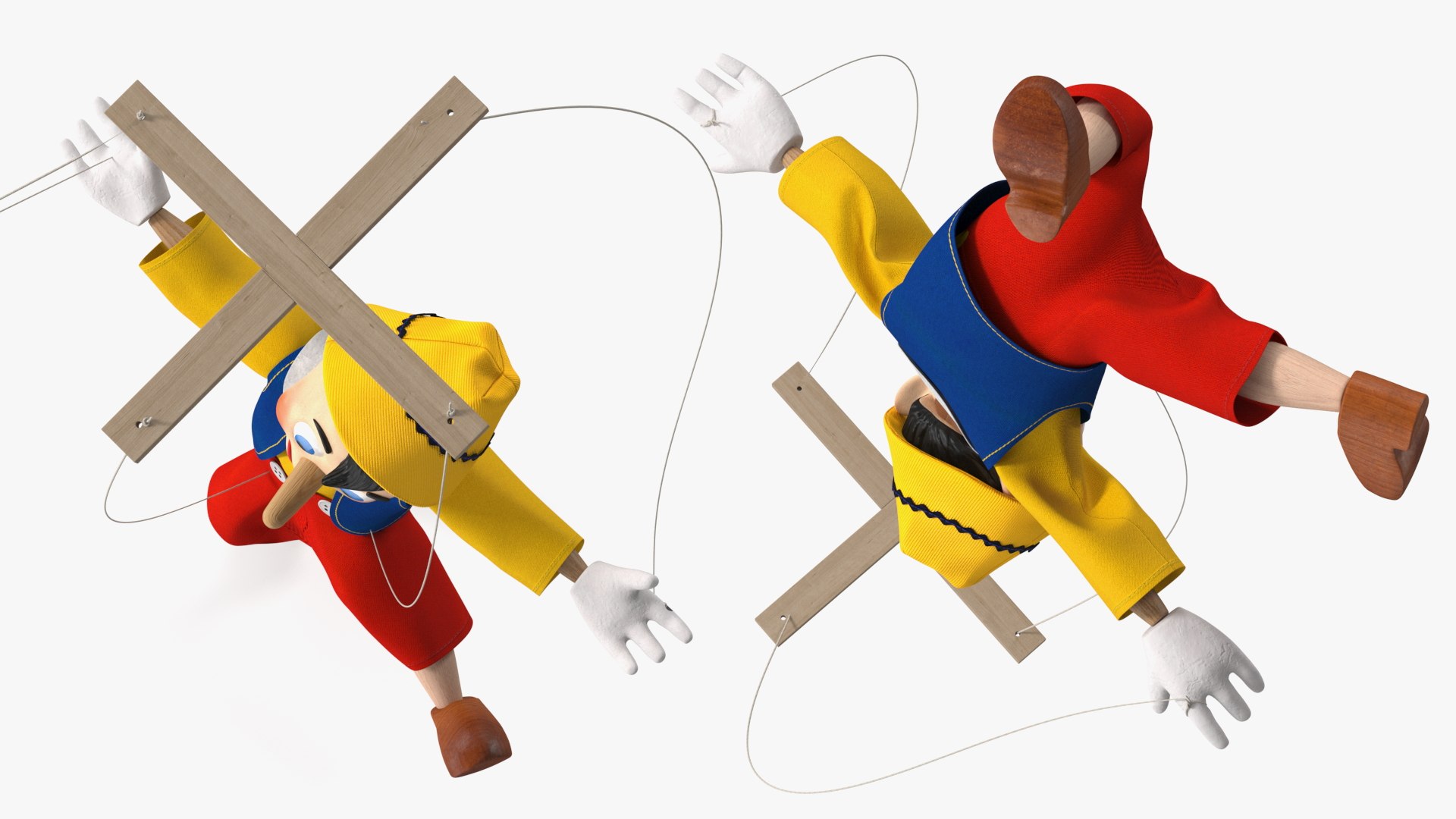 Dancing Pinocchio Wooden String Puppet 3D Model - TurboSquid 2070370