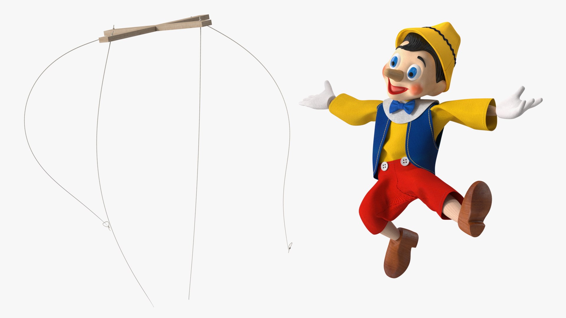 Dancing Pinocchio Wooden String Puppet 3D Model - TurboSquid 2070370