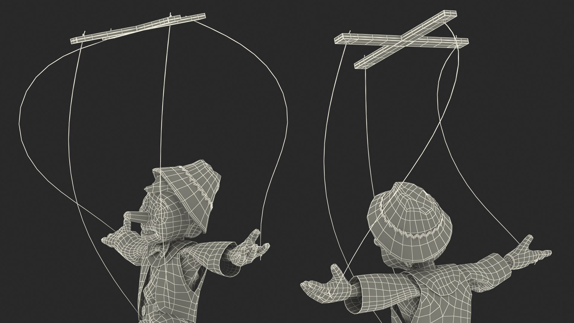 Dancing Pinocchio Wooden String Puppet 3D Model - TurboSquid 2070370