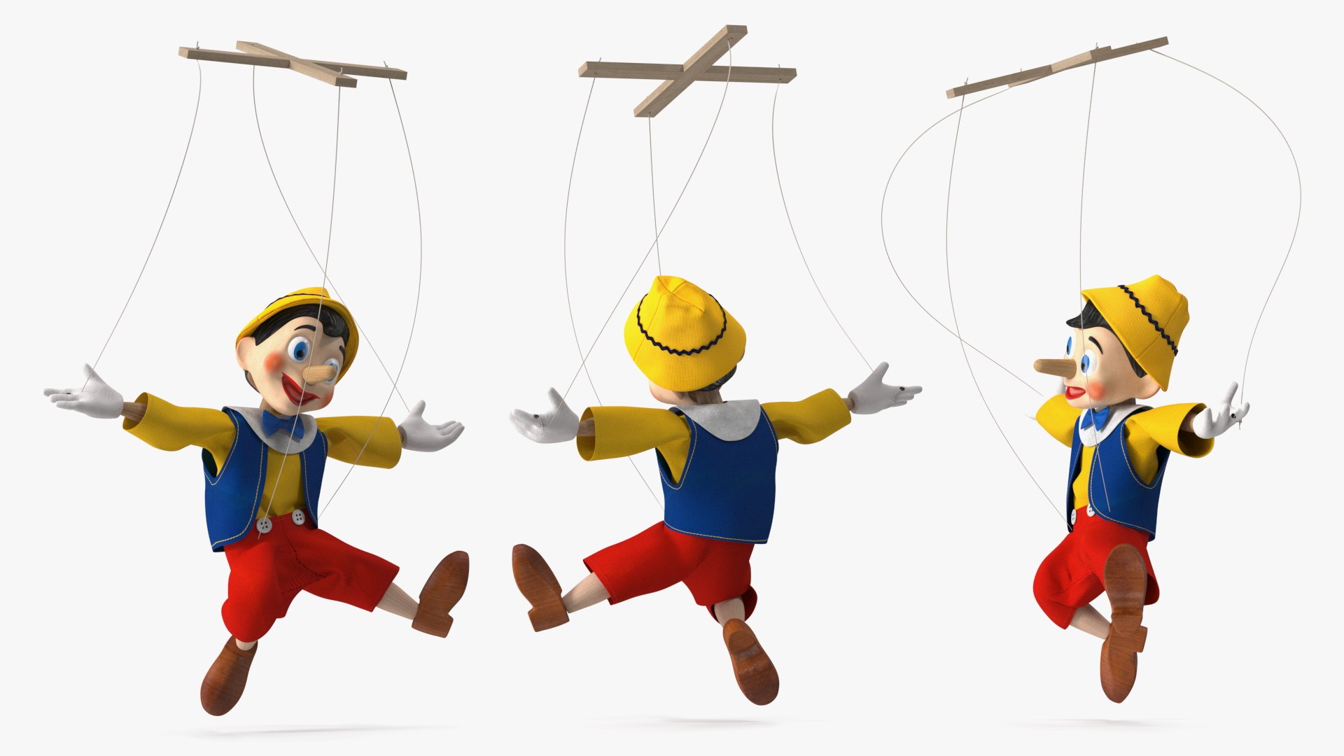 Dancing Pinocchio Wooden String Puppet 3D Model - TurboSquid 2070370