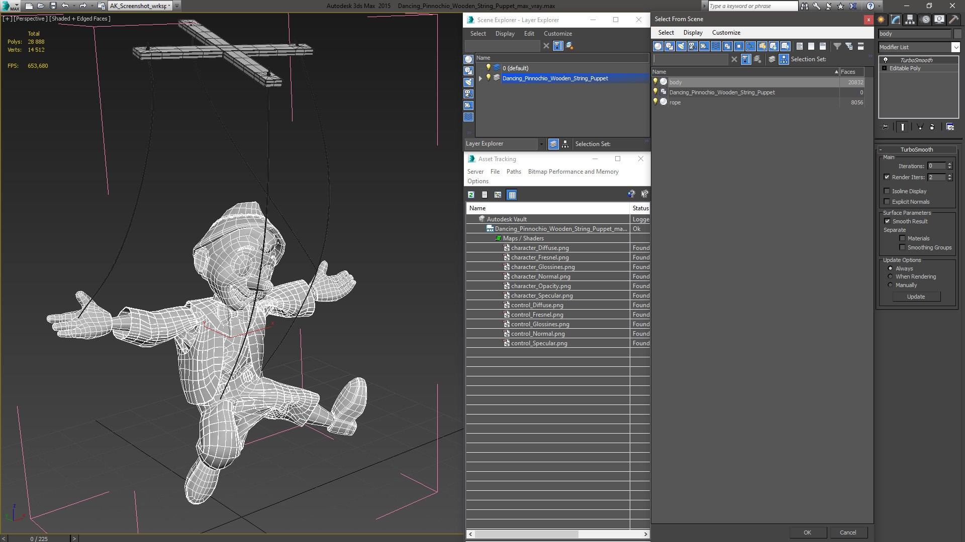 Dancing Pinocchio Wooden String Puppet 3D Model - TurboSquid 2070370