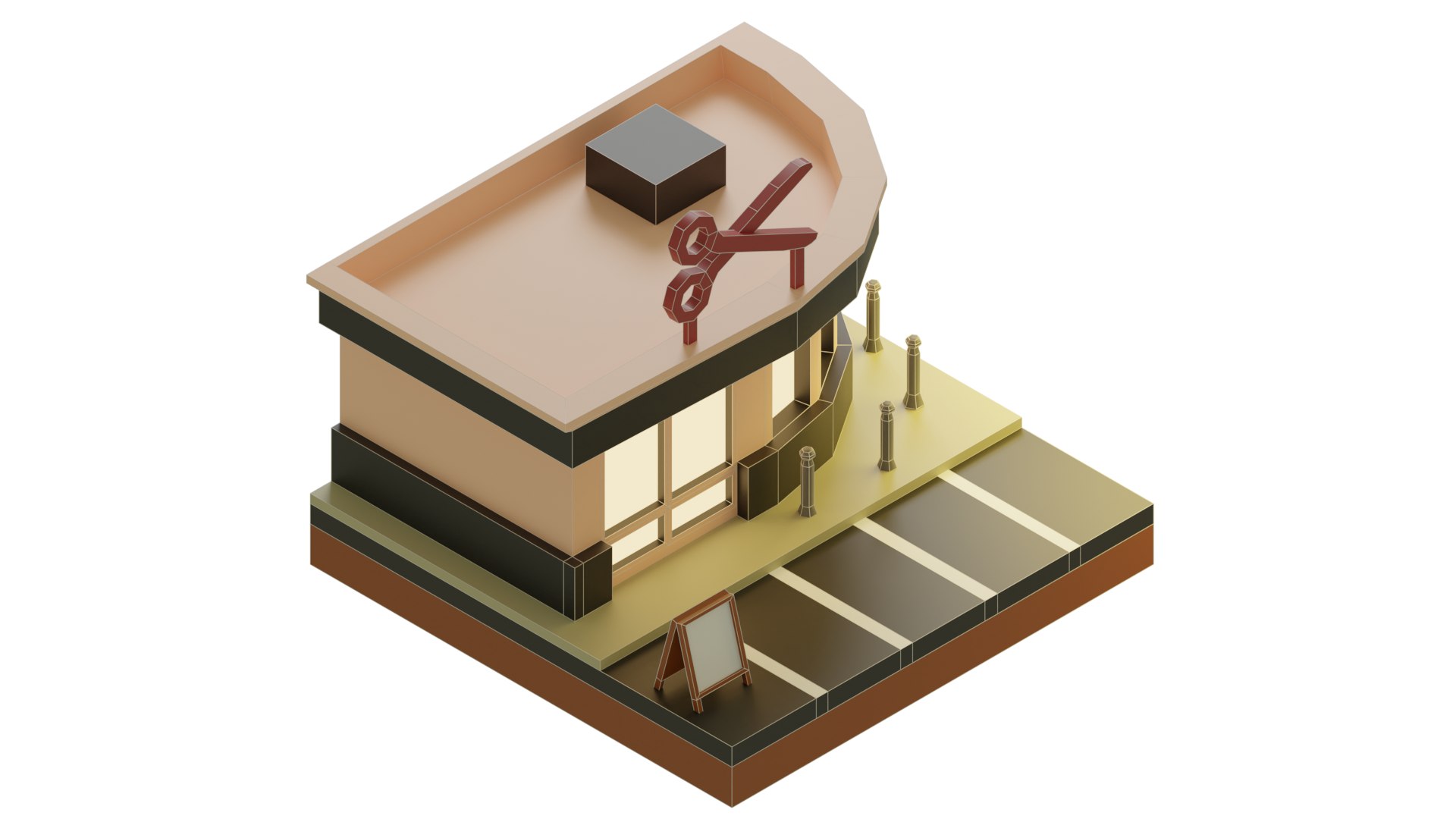 3D Low Poly Hair Saloon - TurboSquid 2186131