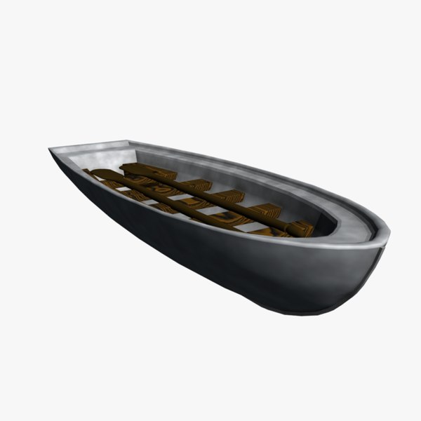 3d small row boat model