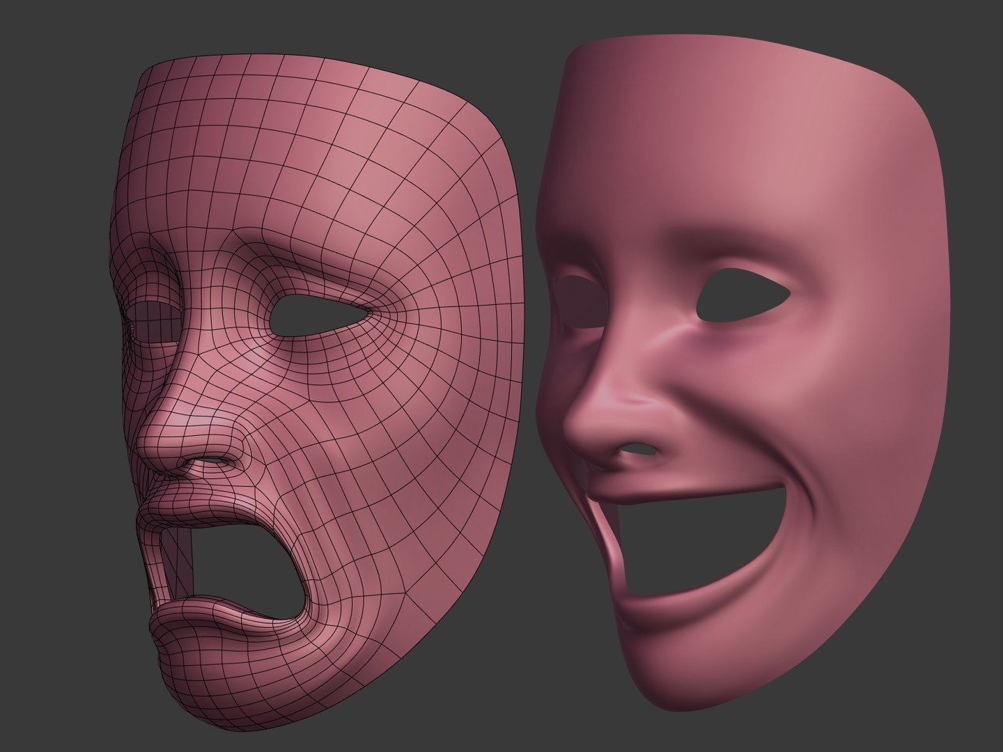 Theater Mask 3D Model - TurboSquid 1295390