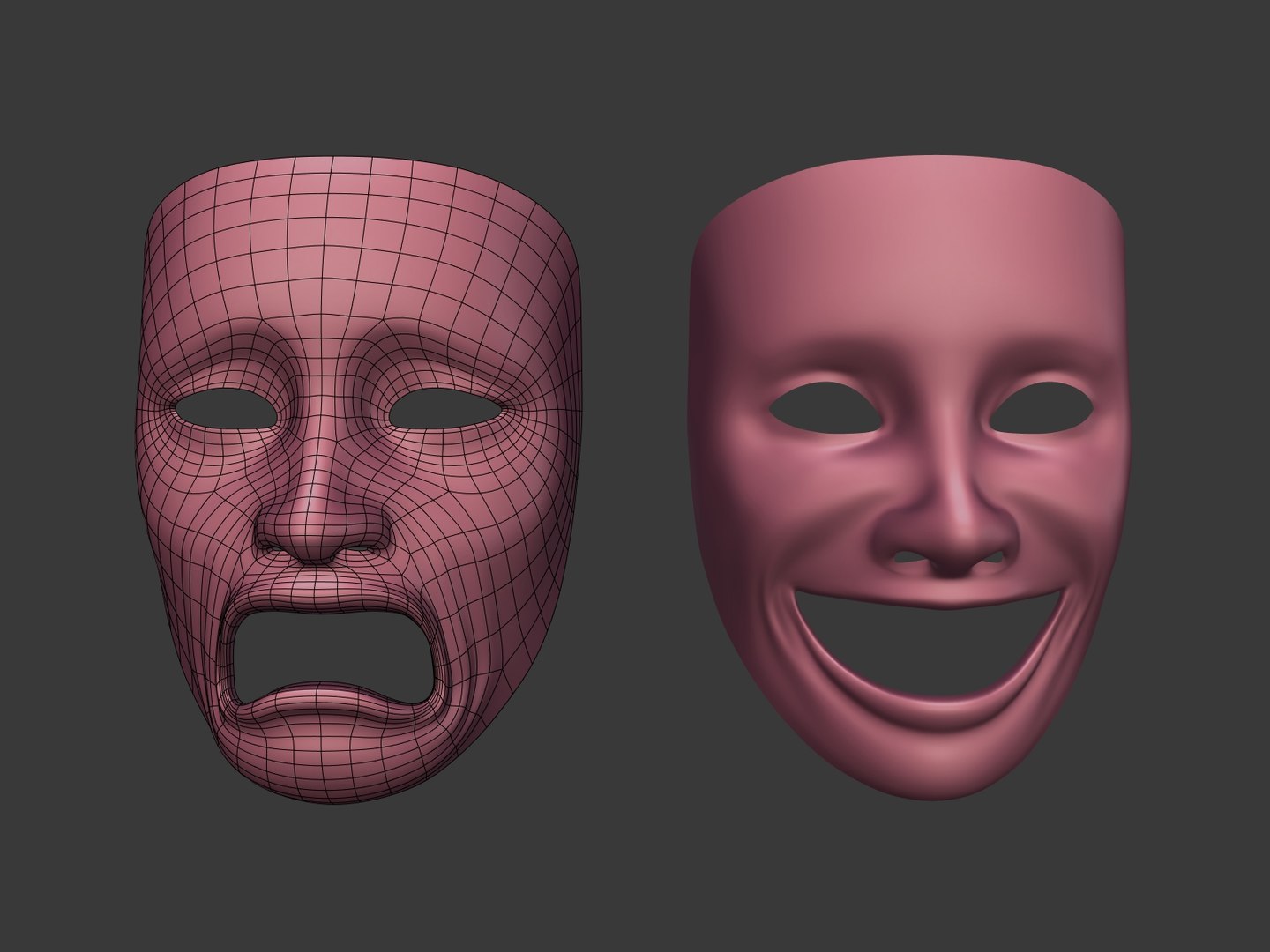Theater Mask 3D Model - TurboSquid 1295390
