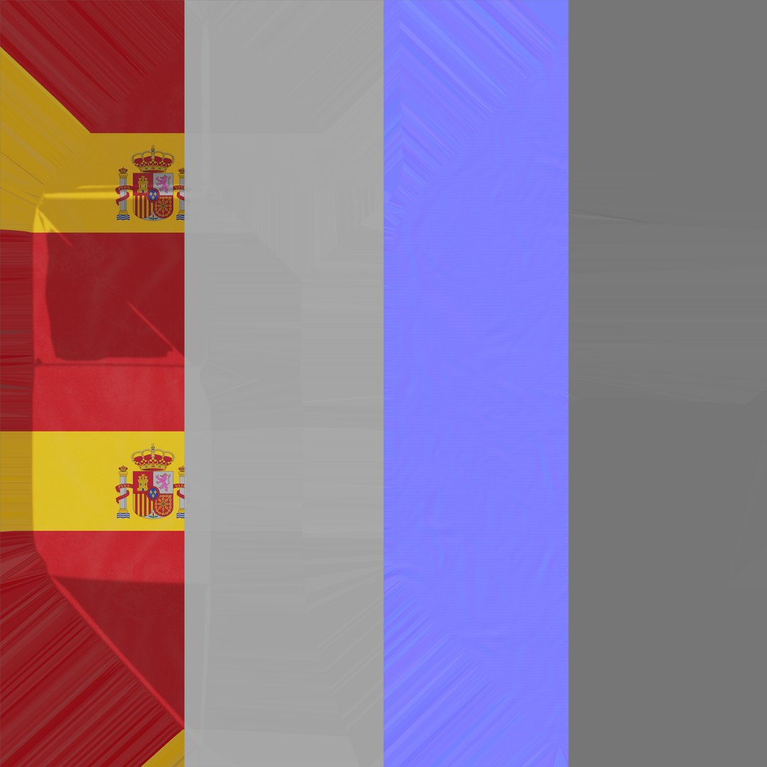 Flag Folded Triangle Spain Model - TurboSquid 1567921