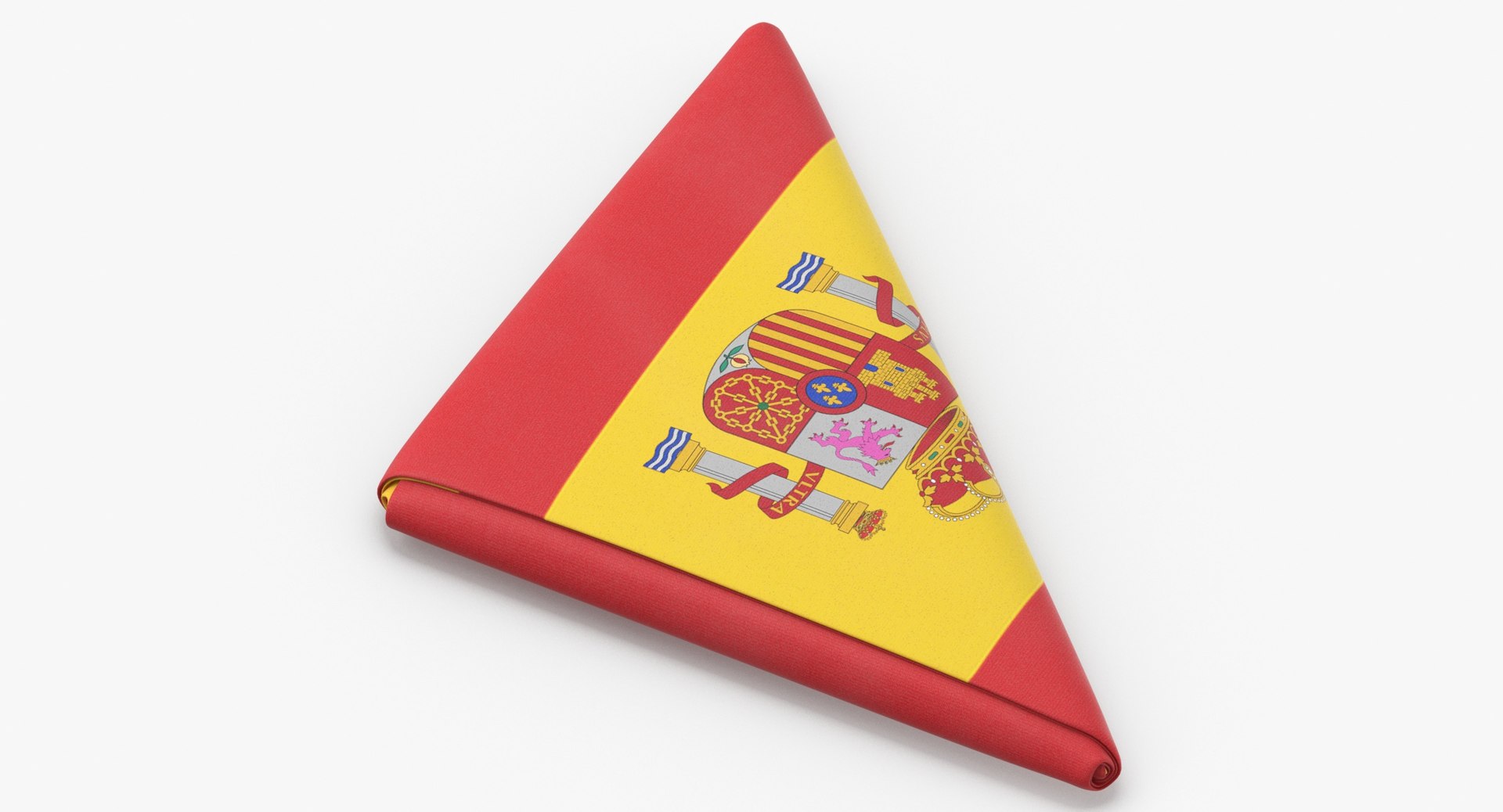 Flag Folded Triangle Spain Model - TurboSquid 1567921