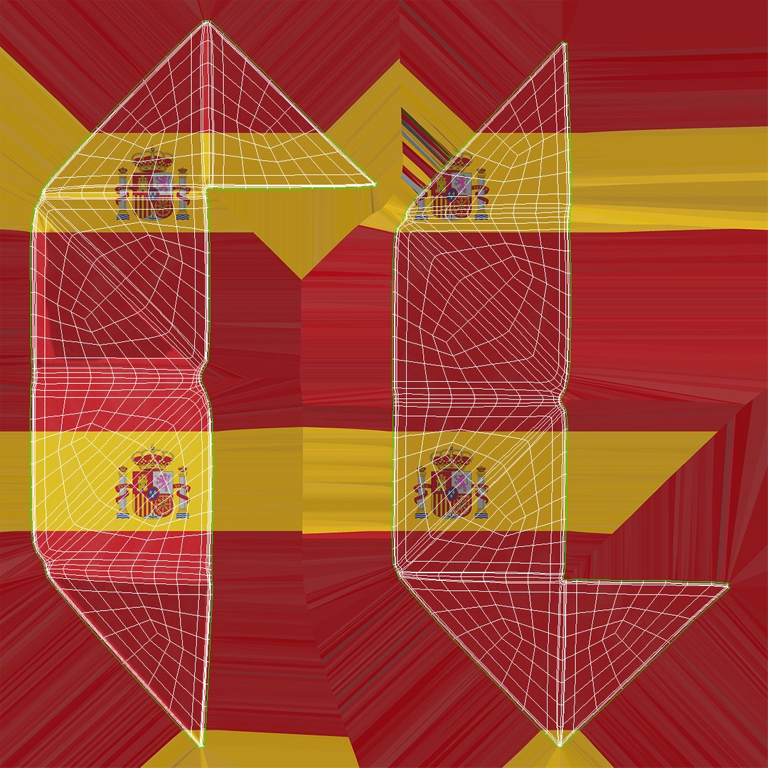 Flag Folded Triangle Spain Model - TurboSquid 1567921
