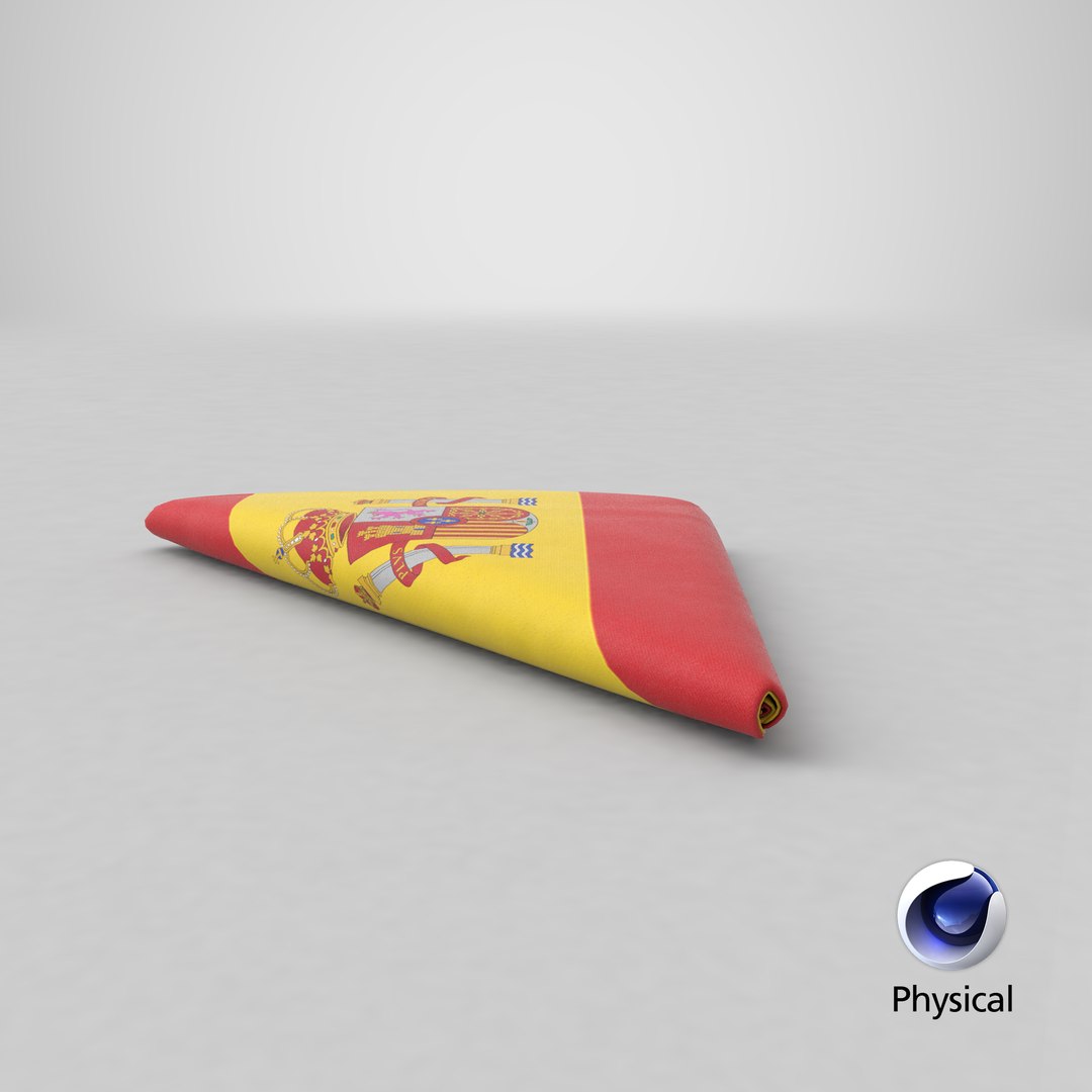 Flag Folded Triangle Spain Model - TurboSquid 1567921