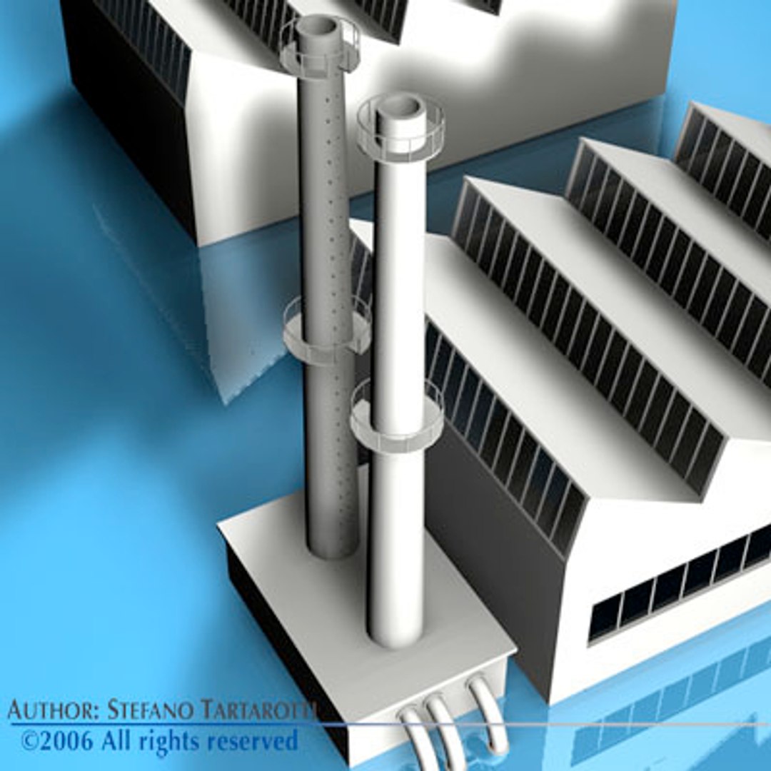 3d Model Of Stilized City Factory Buildings