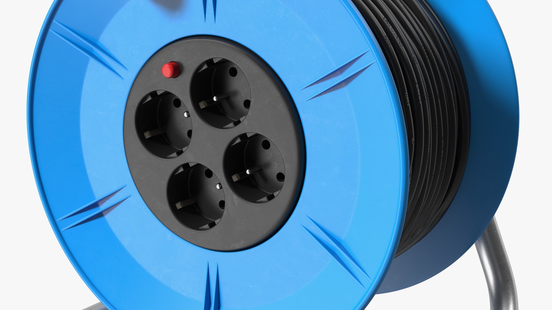 3D Unfolded Power Cable Reel with CEE 7 Outlets model - TurboSquid 1871165