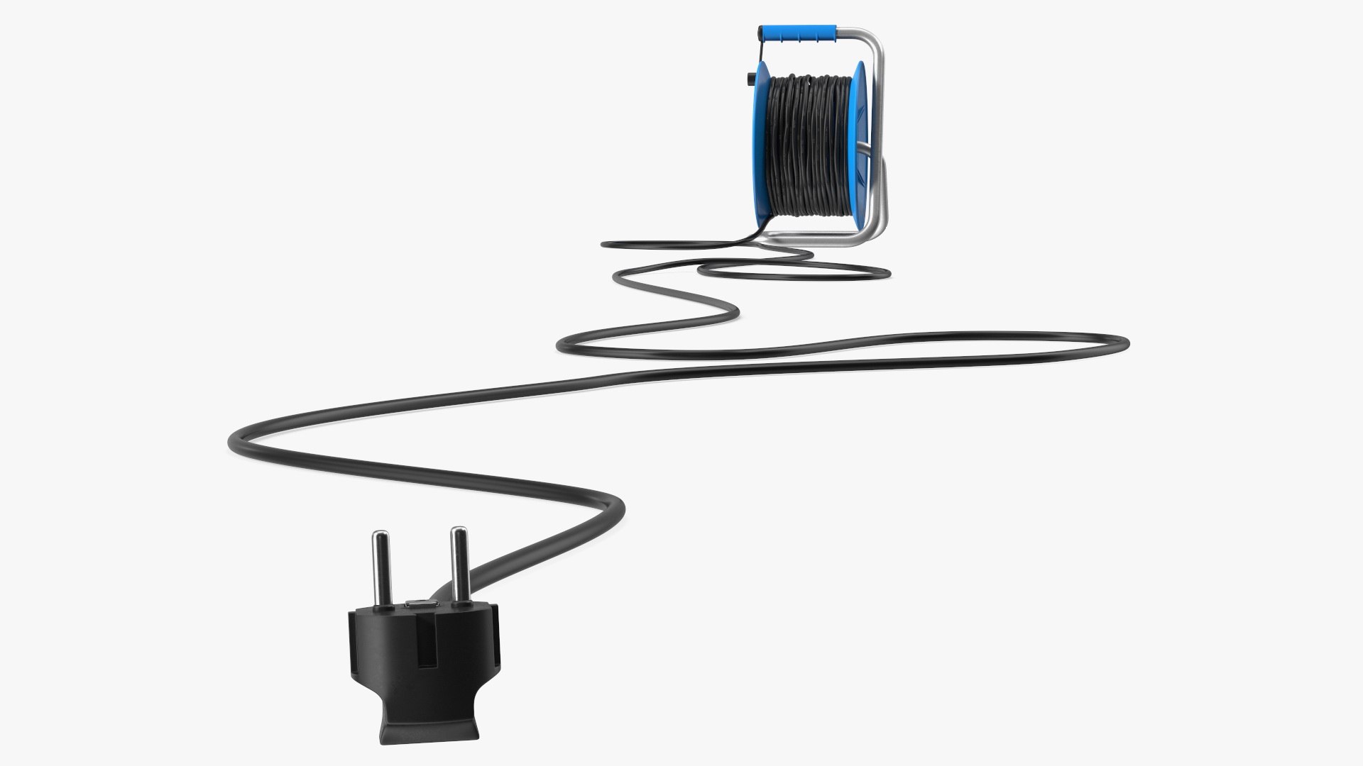 3D Unfolded Power Cable Reel with CEE 7 Outlets model - TurboSquid 1871165