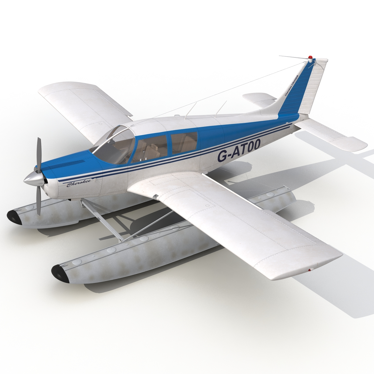 light aircraft piper pa 3d model