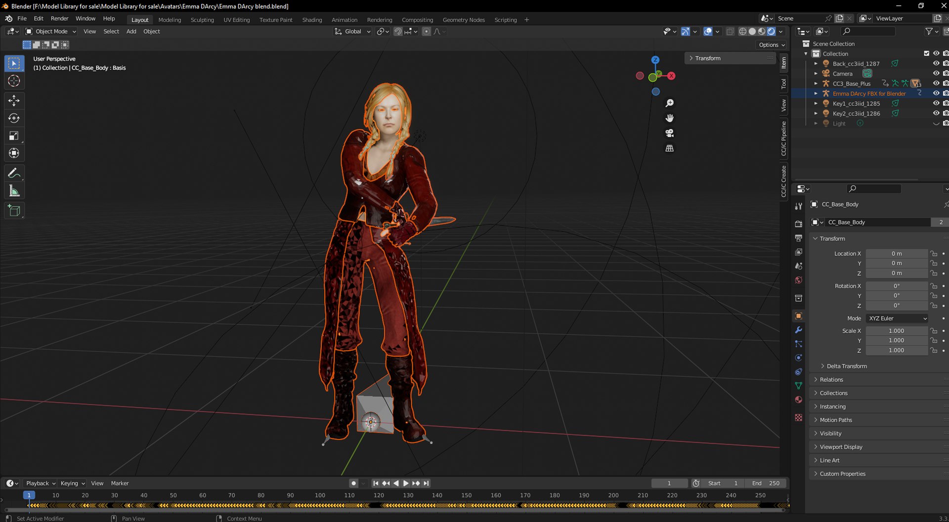 Warrior Lady Daytona Rigged Model Ready For Animation 3D Model ...