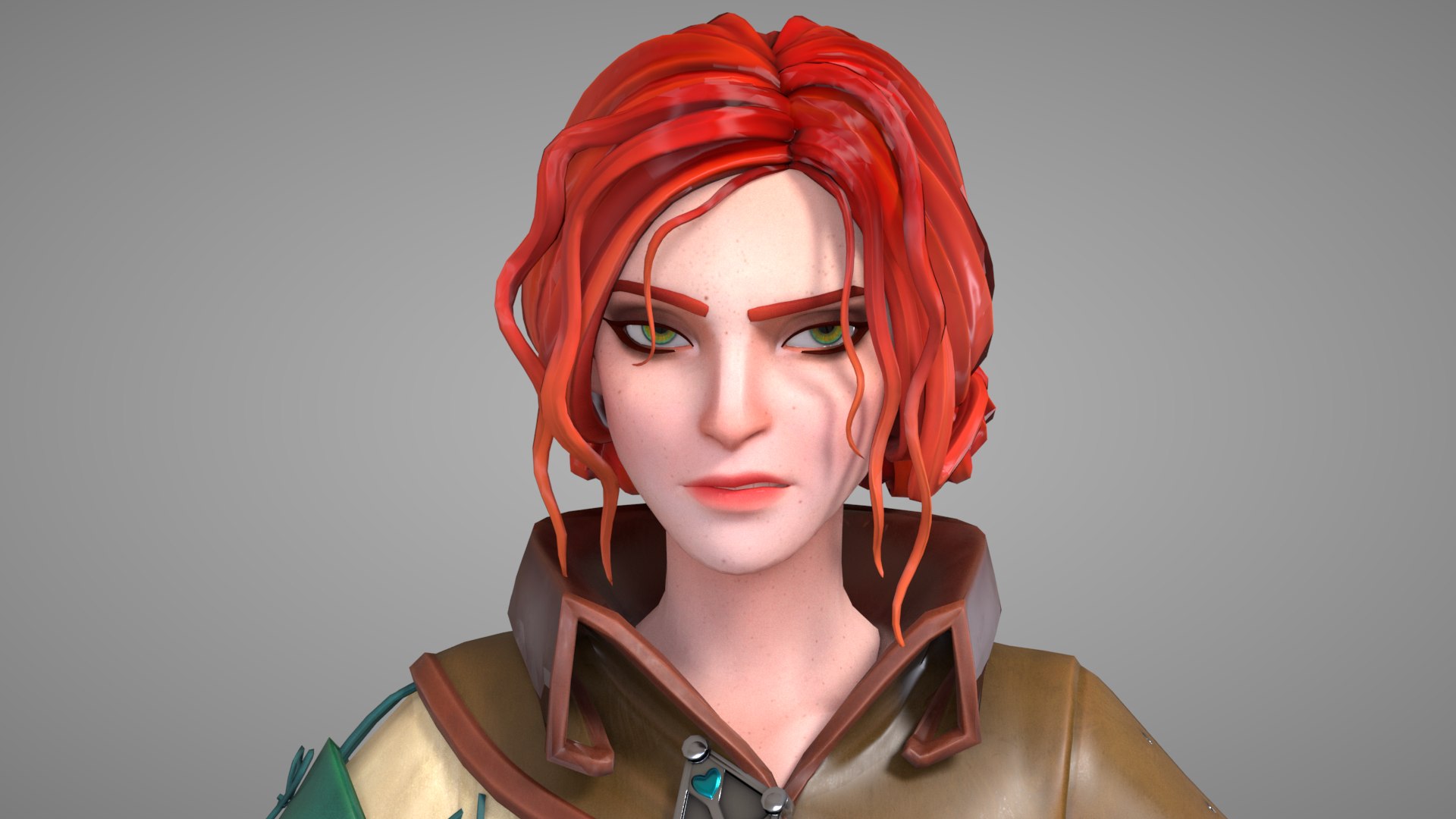 3D Stylized Female Character Fully Rigged Triss Merigold model ...