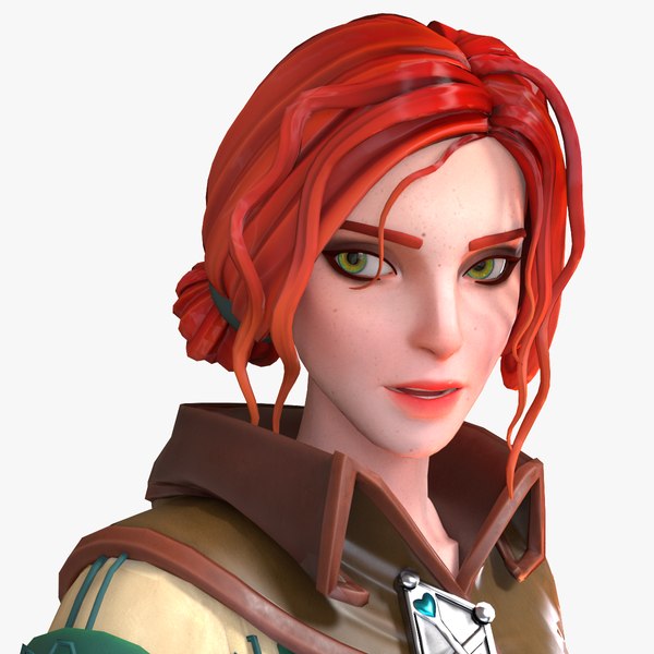 modelo 3d Personaje femenino estilizado Triss Merigold completamente ...