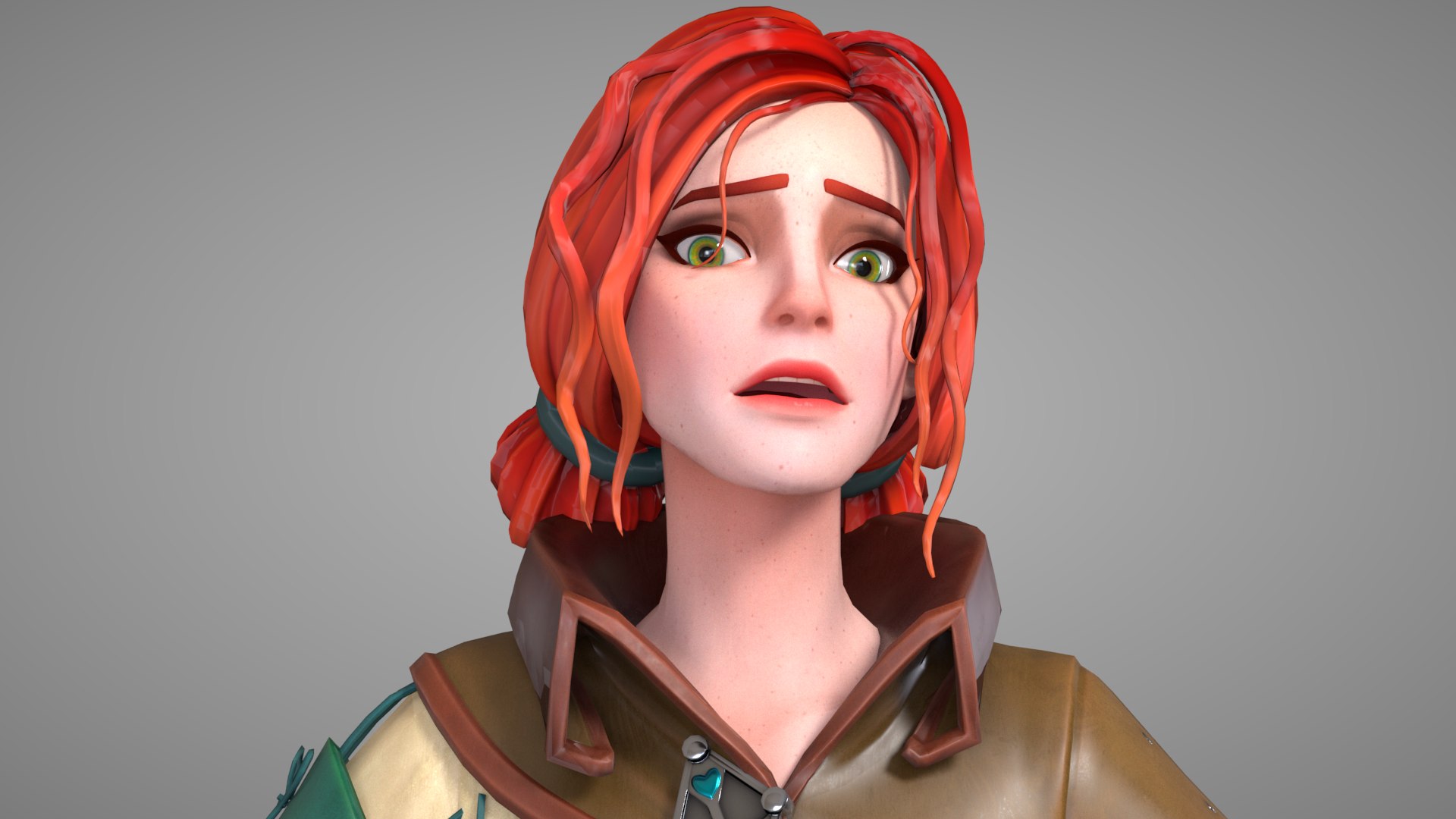 3D Stylized Female Character Fully Rigged Triss Merigold Model ...