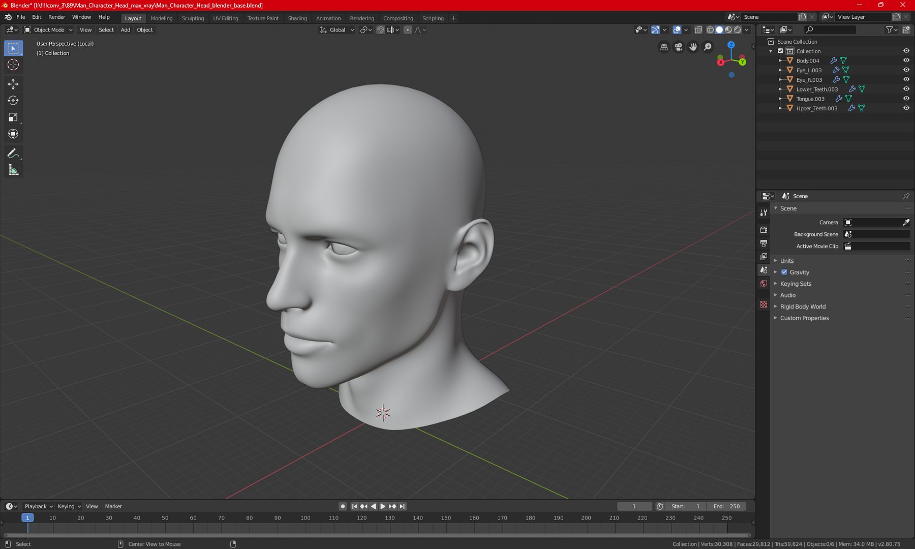 Man Character Head 3D Model - TurboSquid 2279808