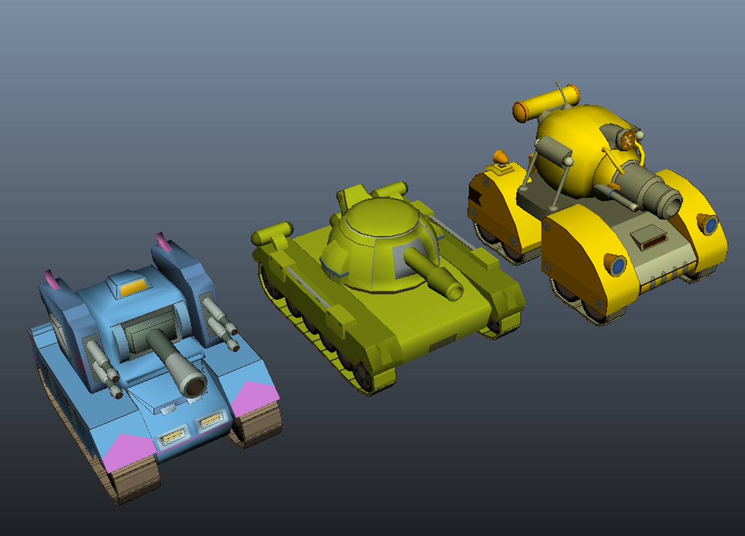 cartoon style tank 3d ma