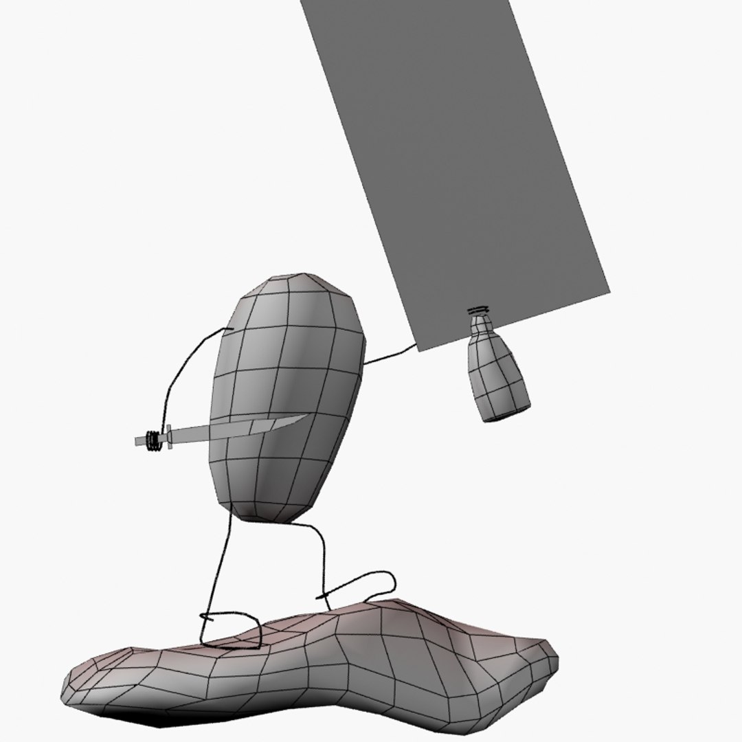 free potato carrot battle 3d model