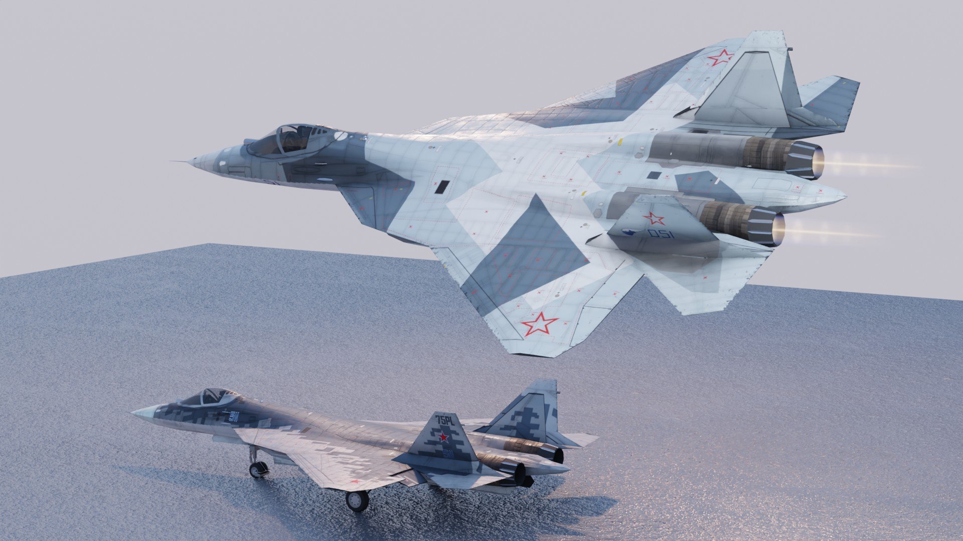 3D Sukhoi SU-57 Felon Lowpoly Jet Fighter - TurboSquid 1896163