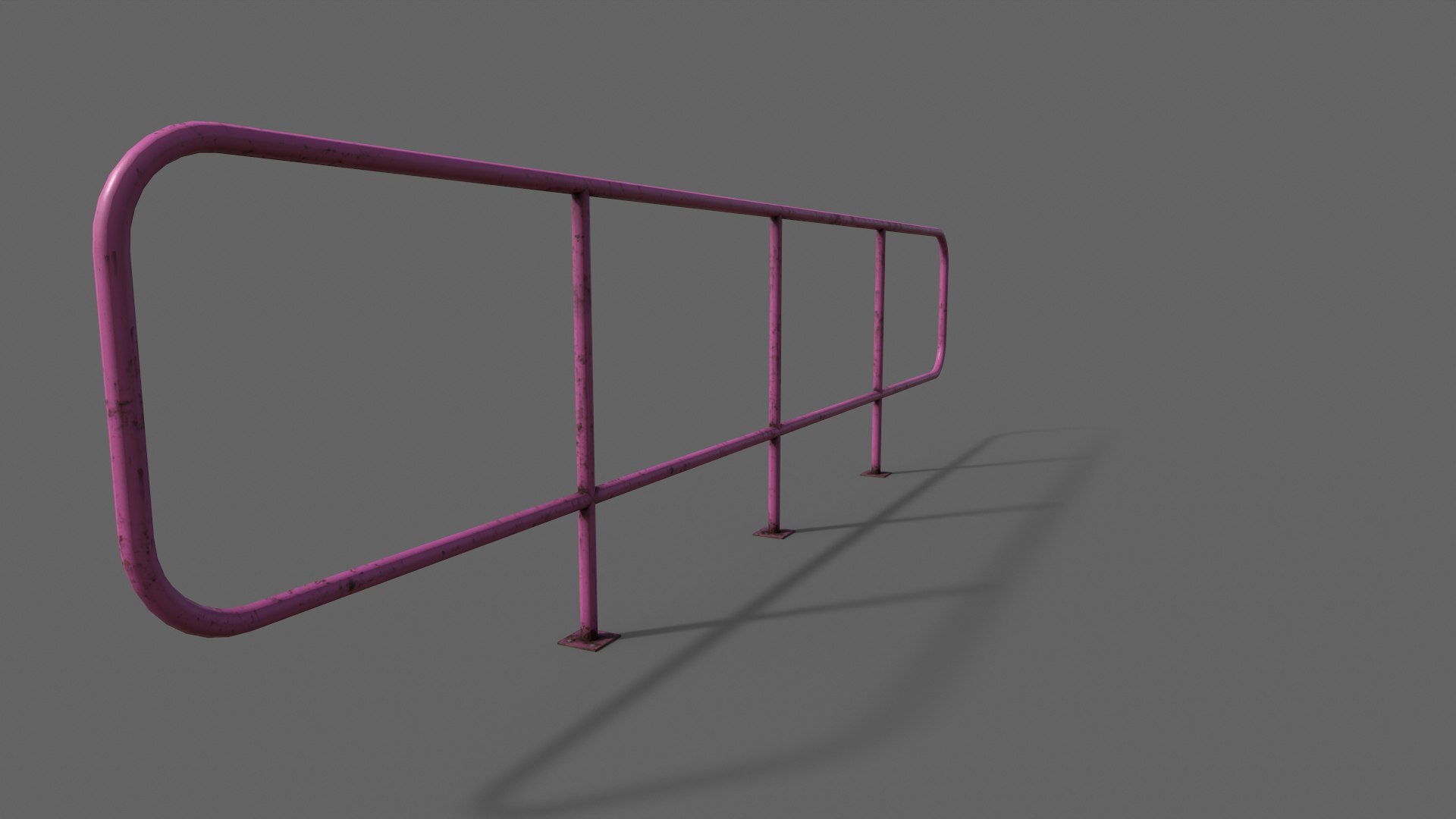3D PBR Pedestrian Guard Rail Pink V5 - TurboSquid 1867591