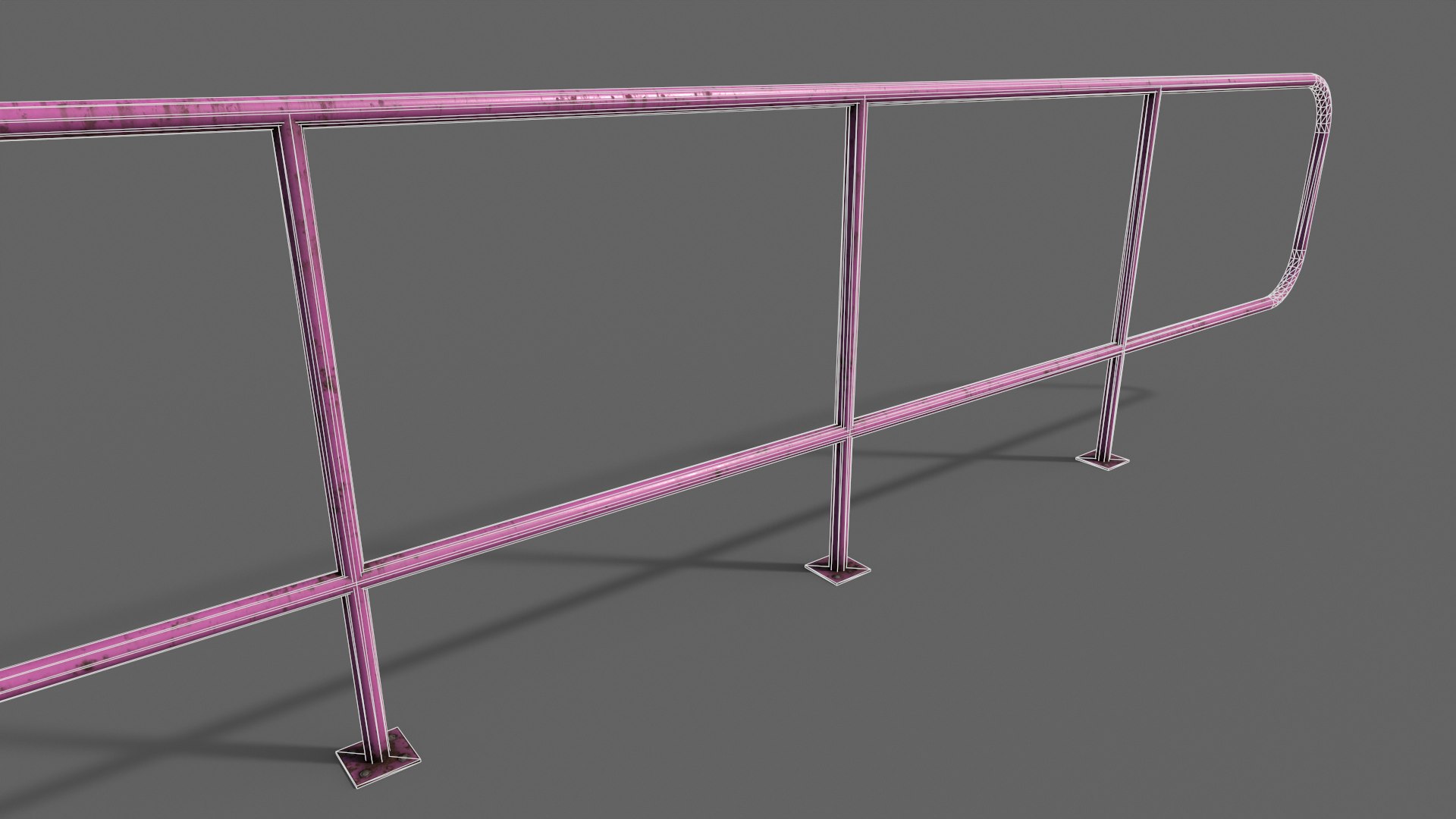 3D PBR Pedestrian Guard Rail Pink V5 - TurboSquid 1867591