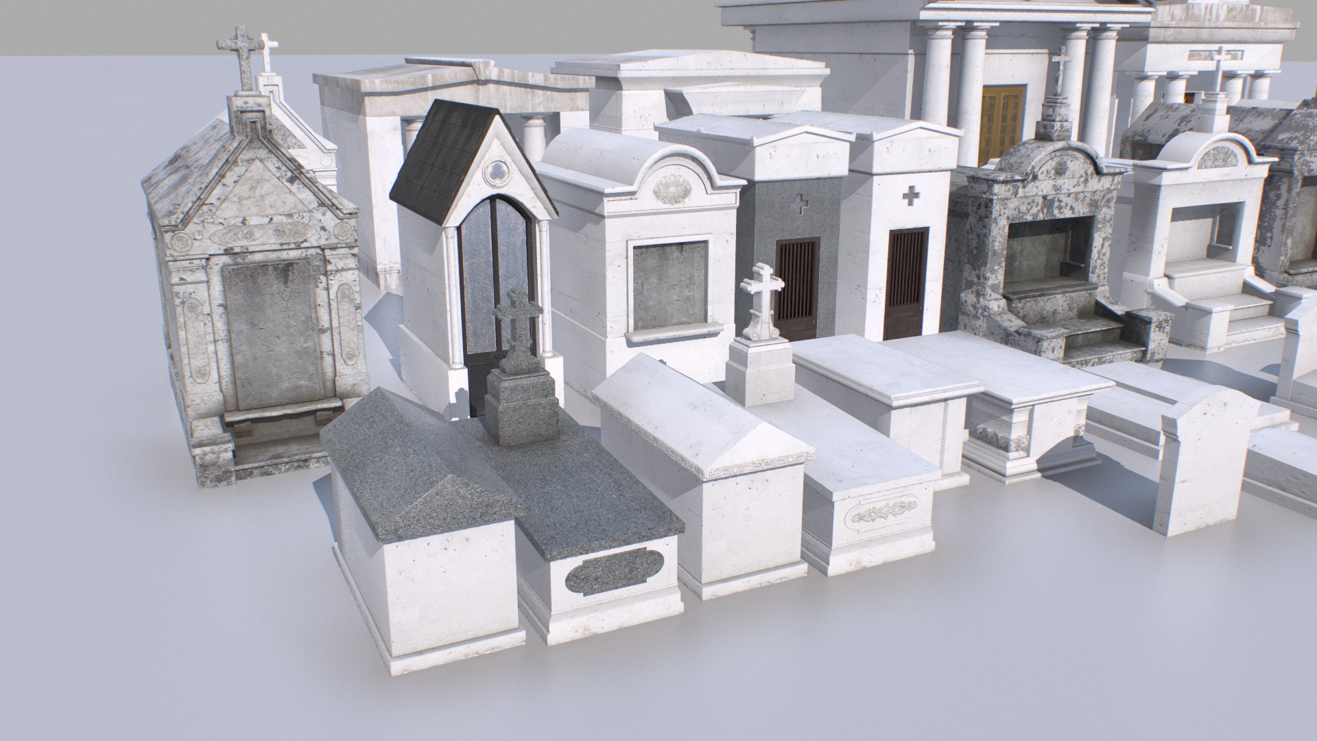 Cemetery Mausoleums Tombs Graveyards 3D - TurboSquid 1650629