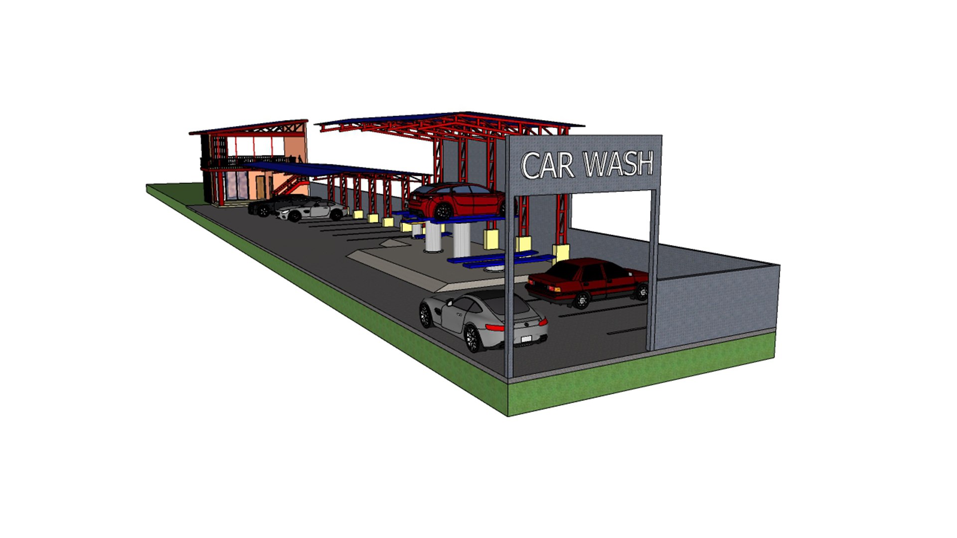 Car Wash Design 3D Model - TurboSquid 2100803