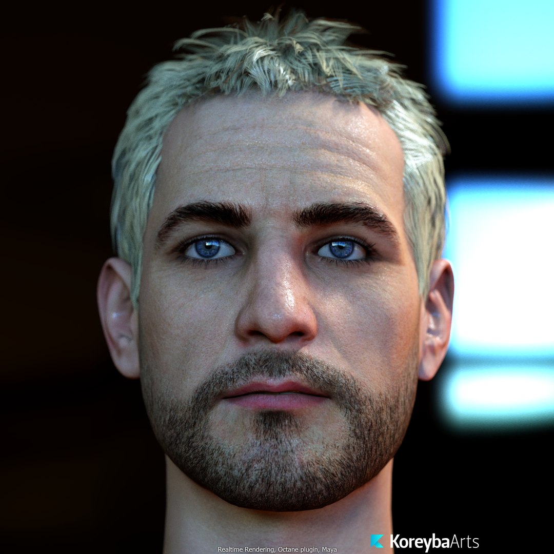 obj male head real-time 12