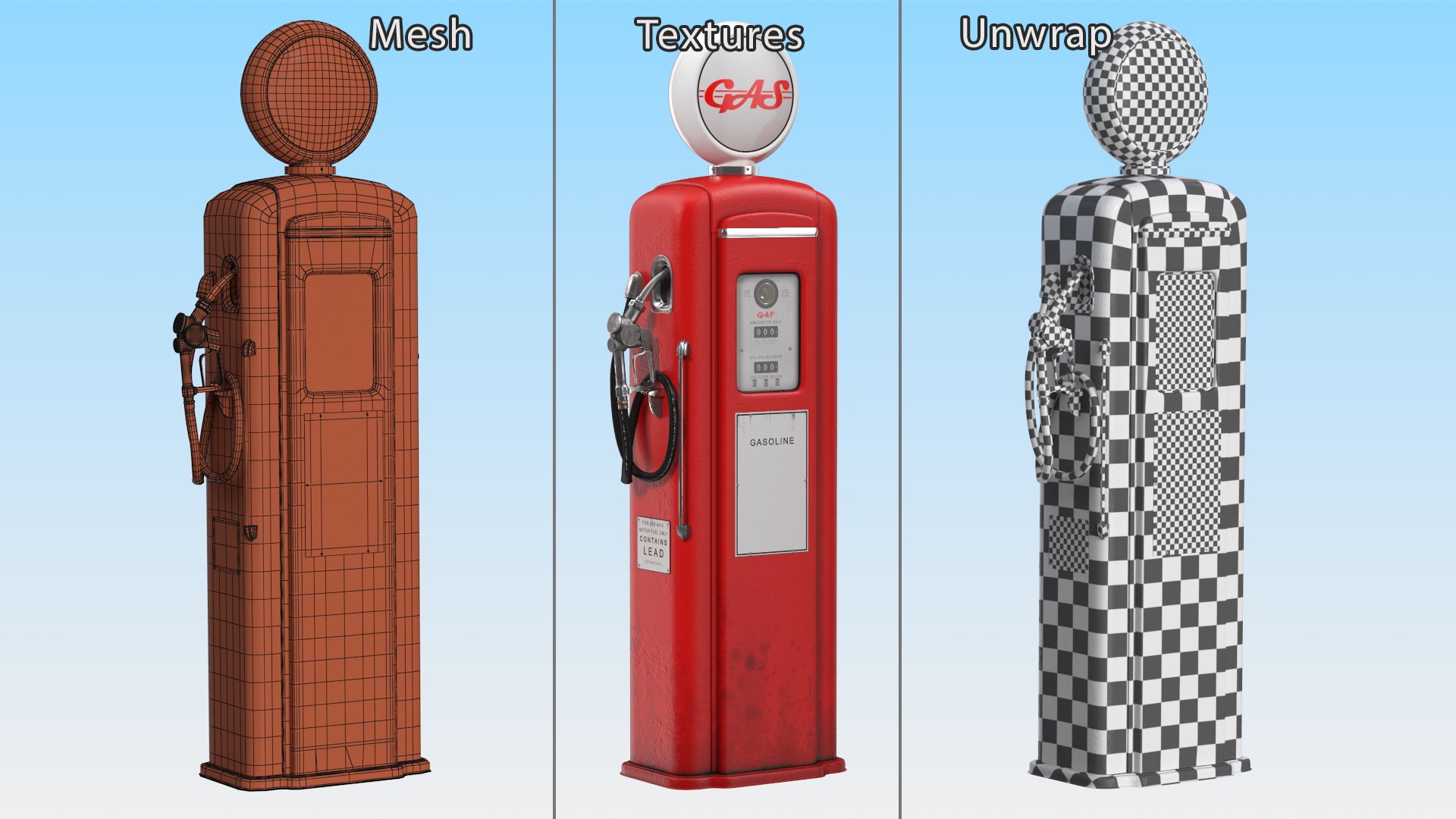 3D Model Vintage Classic Gas Pump - TurboSquid 2236300