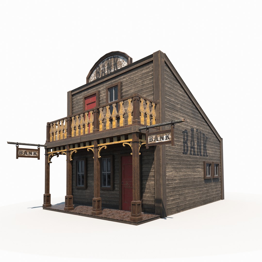 3D Model Old Western Bank - TurboSquid 1219944