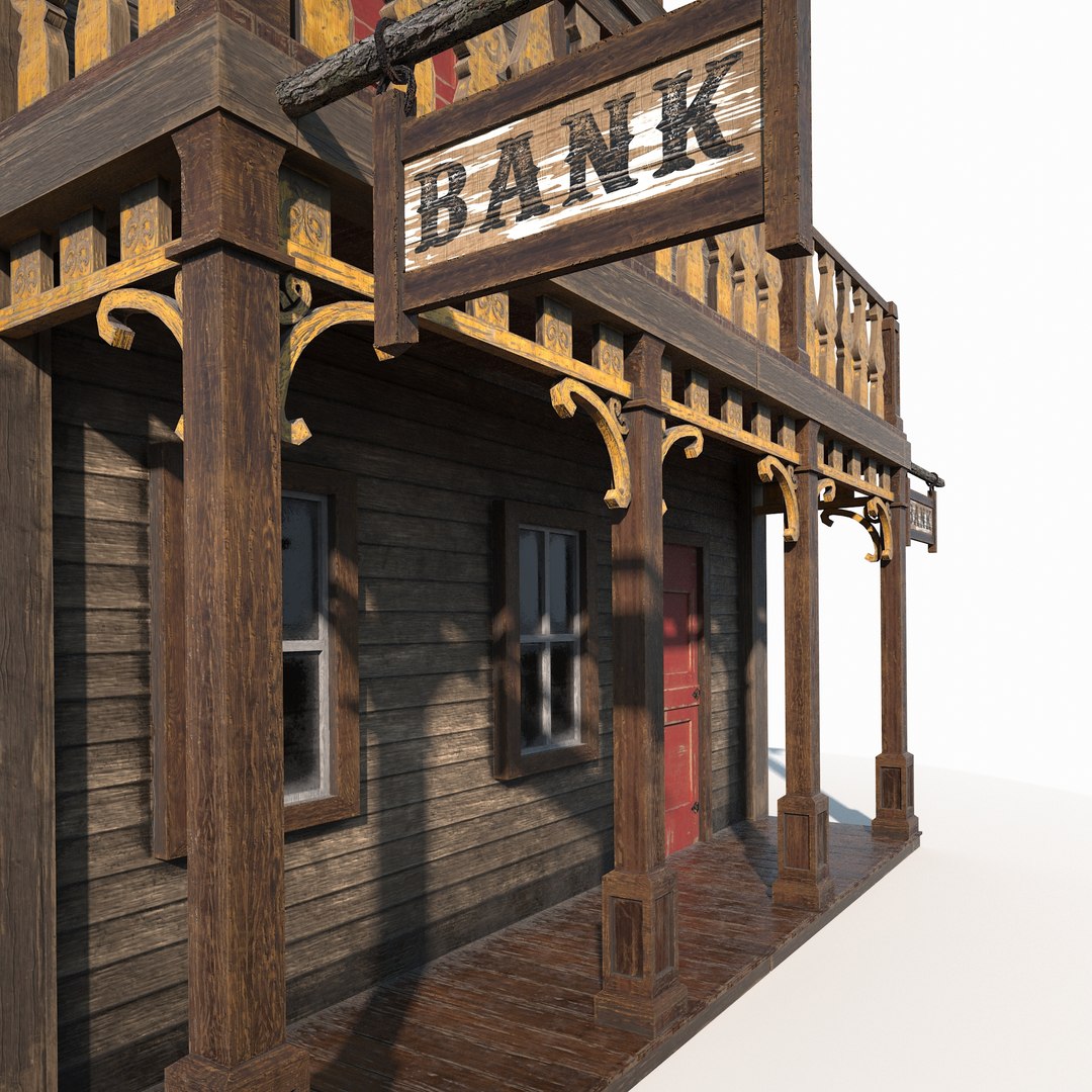 3D Model Old Western Bank - TurboSquid 1219944