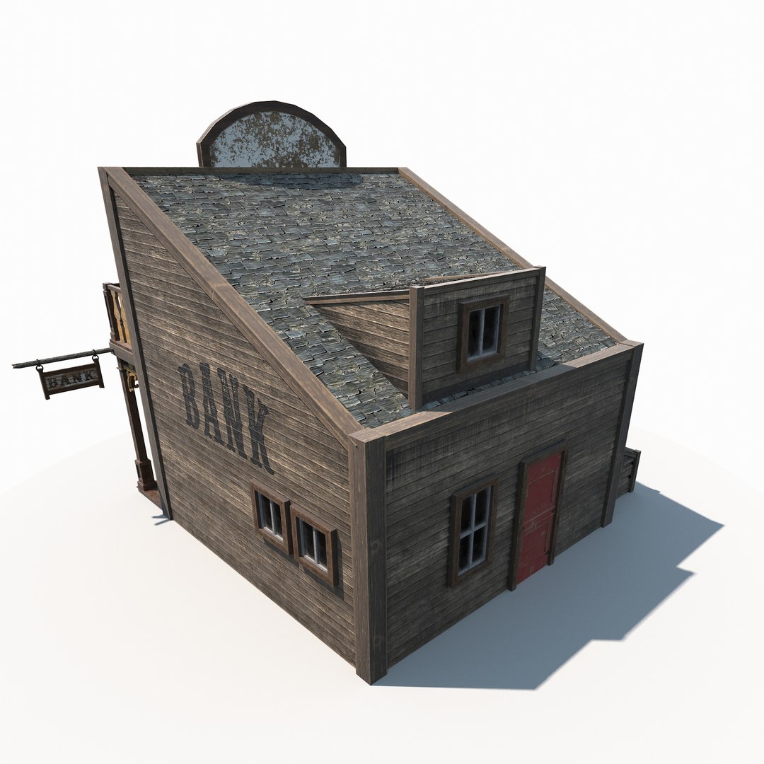3D Model Old Western Bank - TurboSquid 1219944