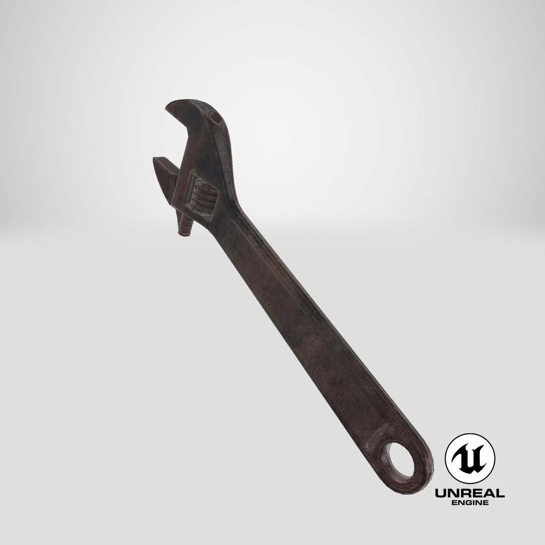 3D Adjustable Wrench Old Rusty - TurboSquid 2122169