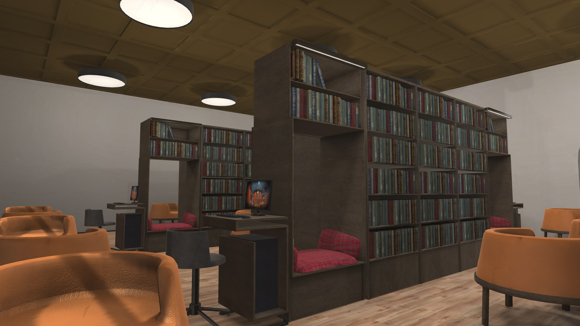 Vr library - interior 3D model - TurboSquid 1427425