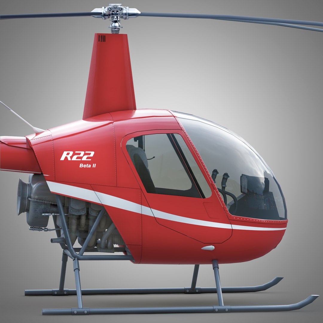 robinson r22 helicopter interior 3d max
