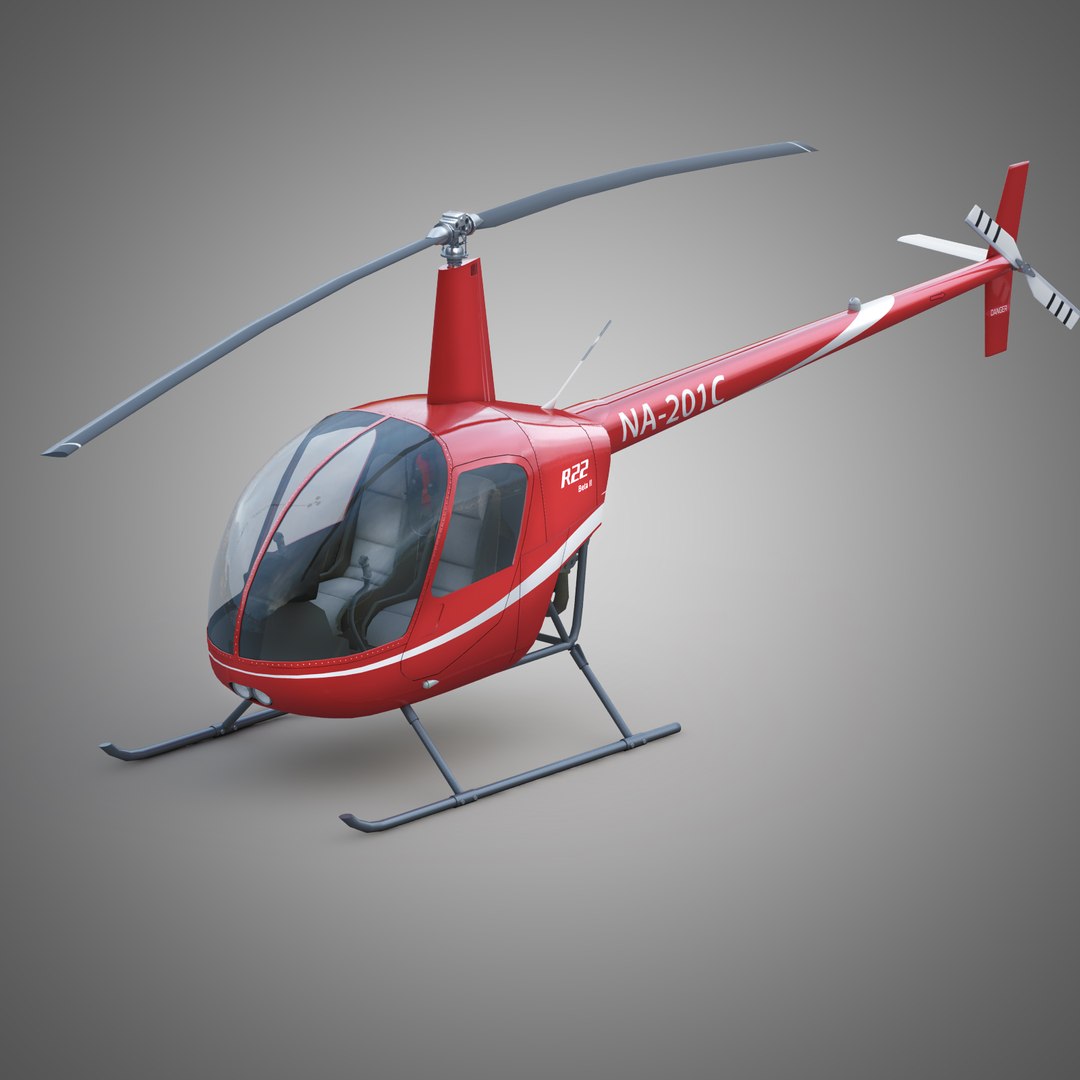 robinson r22 helicopter interior 3d max