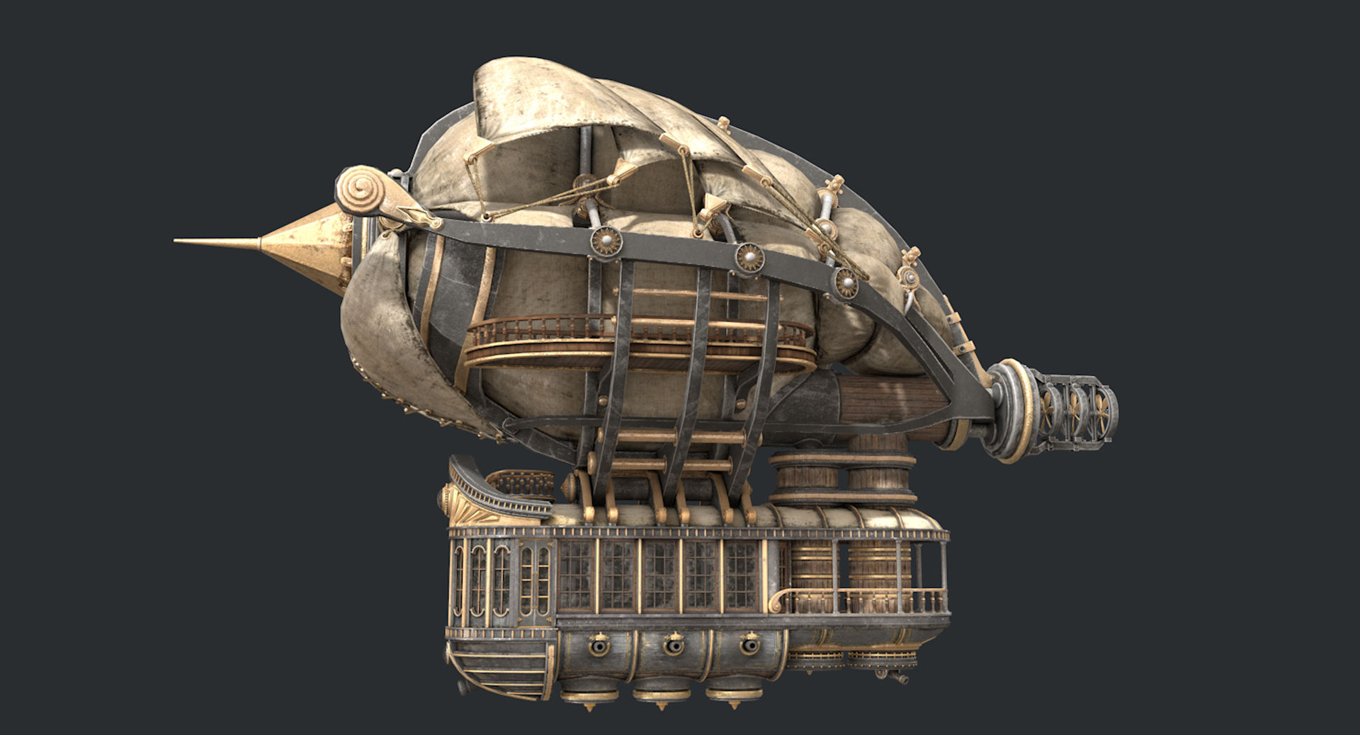 Steampunk Spaceship Model