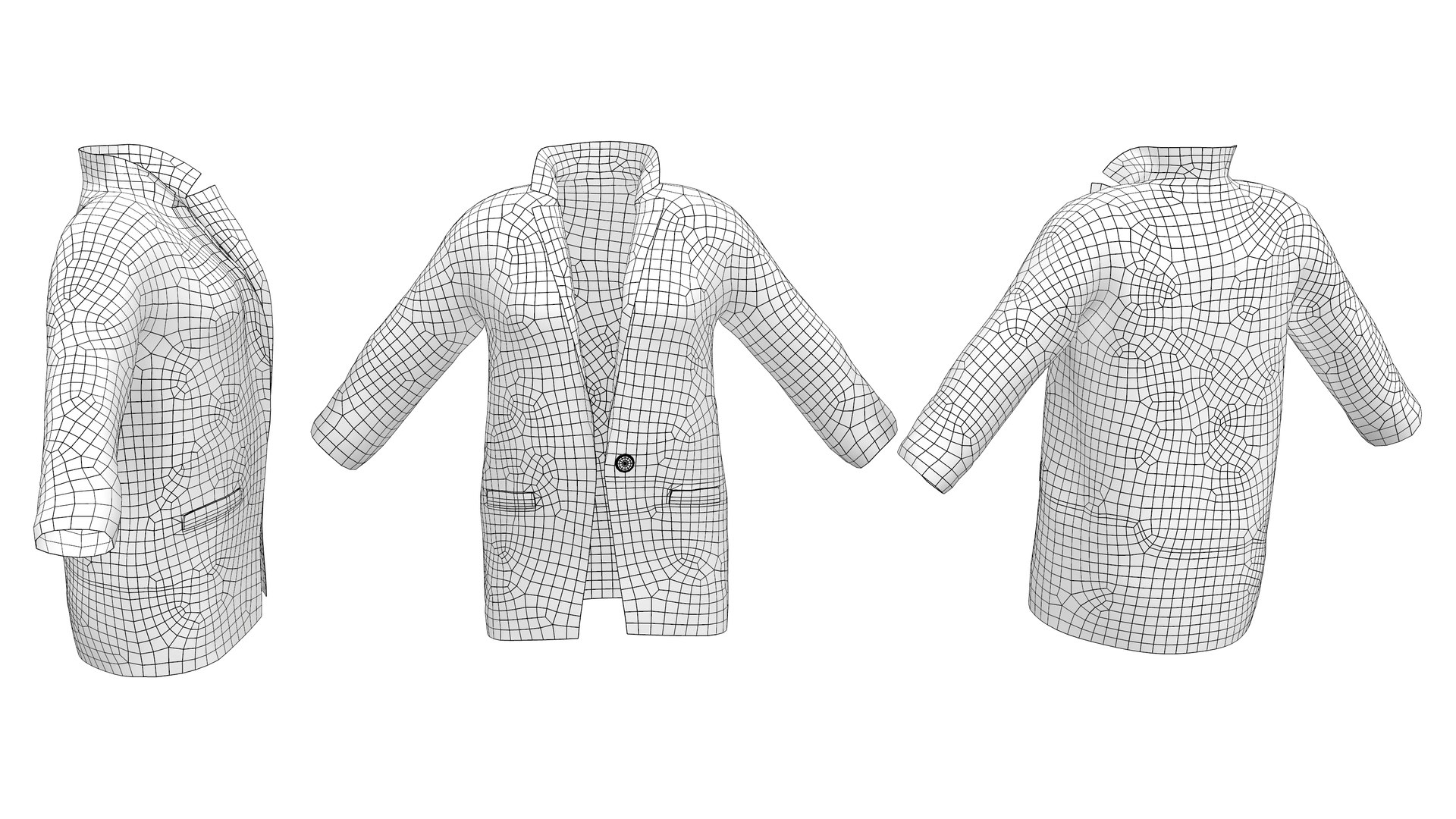 3D Oversized Short Coat Model - TurboSquid 1820447