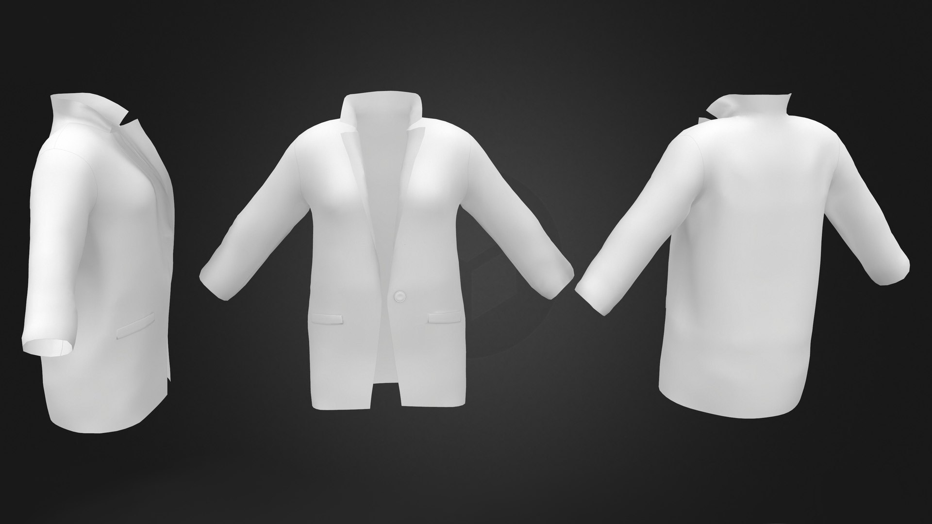 3D Oversized Short Coat Model - TurboSquid 1820447