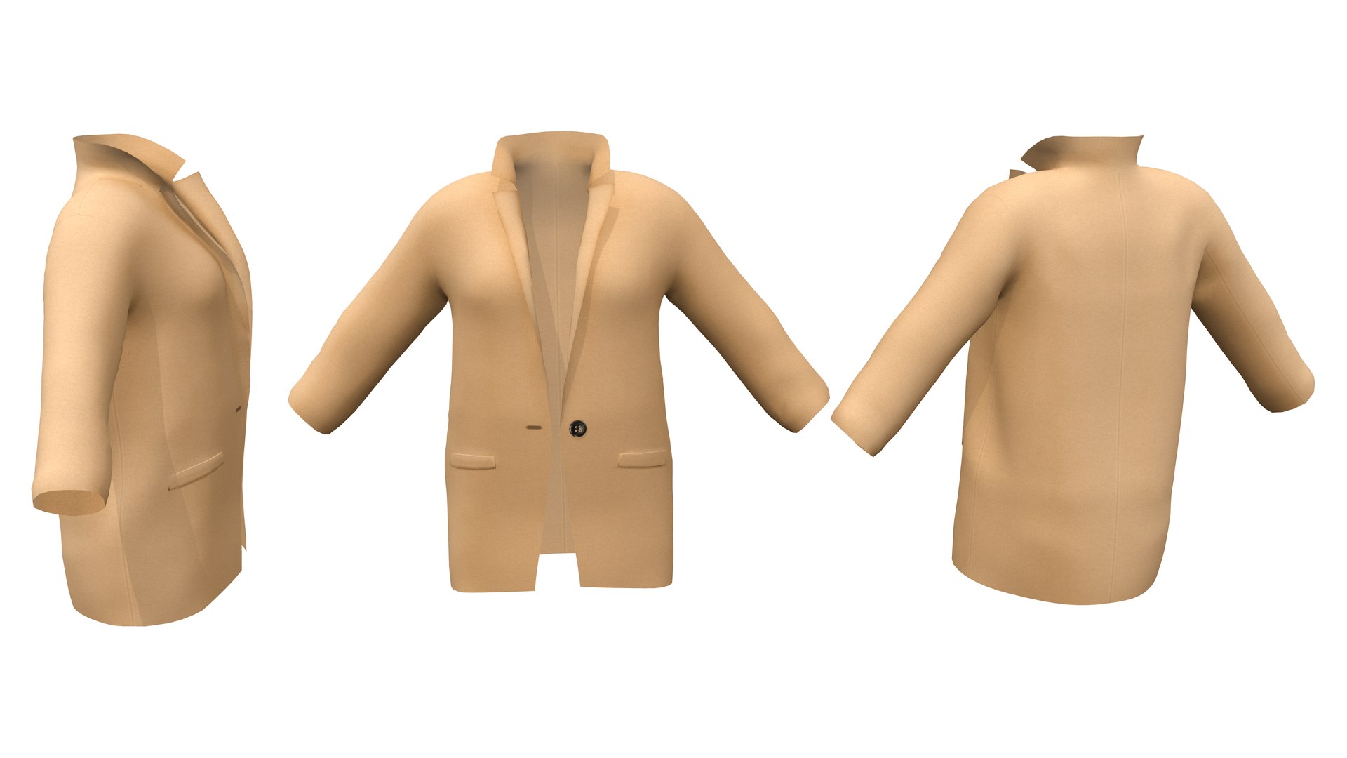 3D Oversized Short Coat Model - TurboSquid 1820447