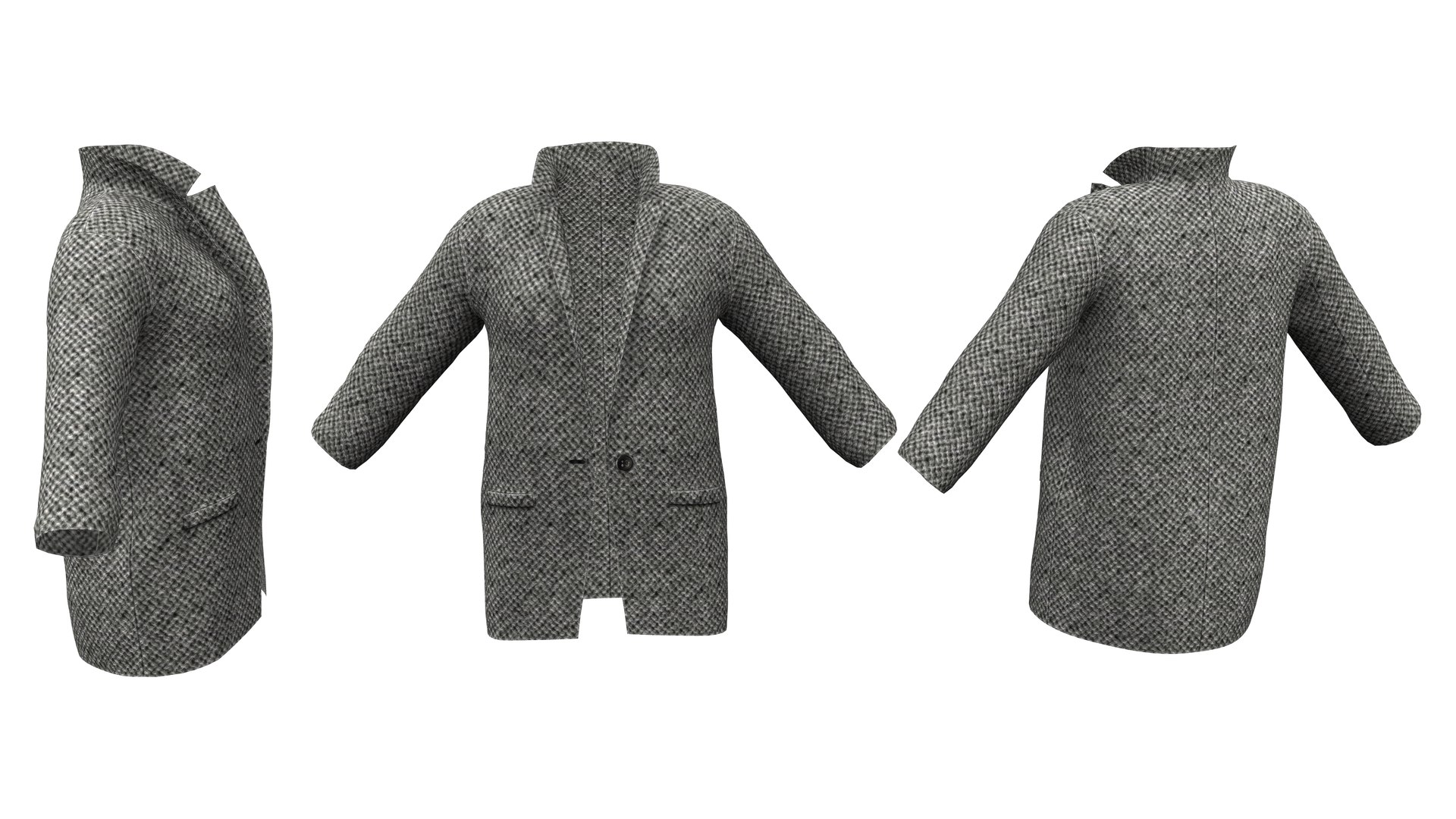3D Oversized Short Coat Model - TurboSquid 1820447